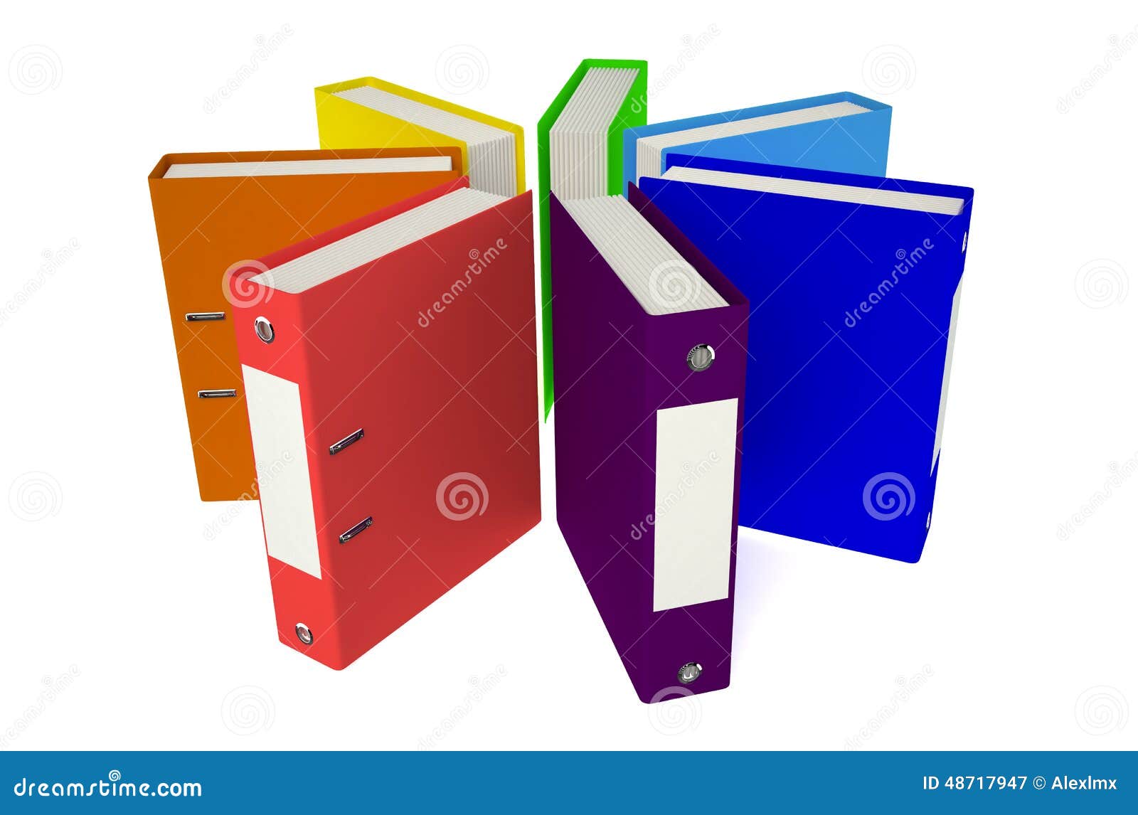 Farbiger Kreis der Ordner stock abbildung. Illustration von heft - 48717947