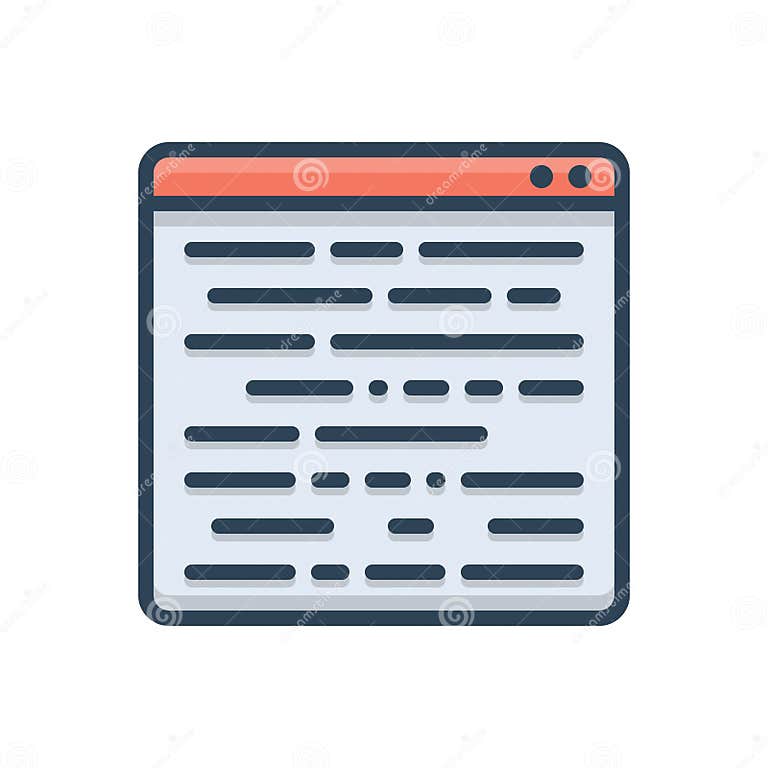 Farbillustrationsikone Für Programmcode Und -kodierung Stock Abbildung ...