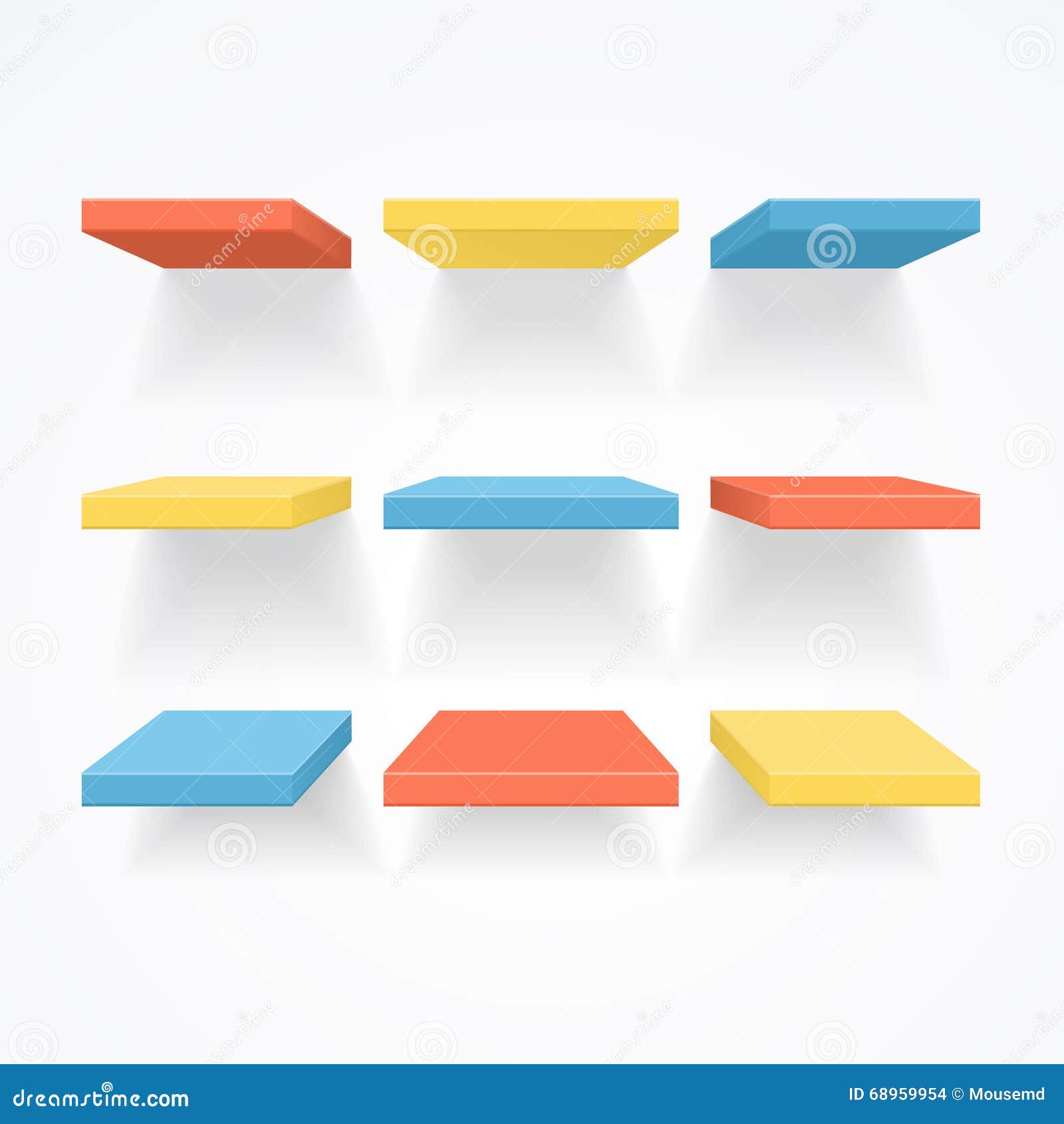 Farbleere Regale Vektor vektor abbildung. Illustration von hintergrund ...