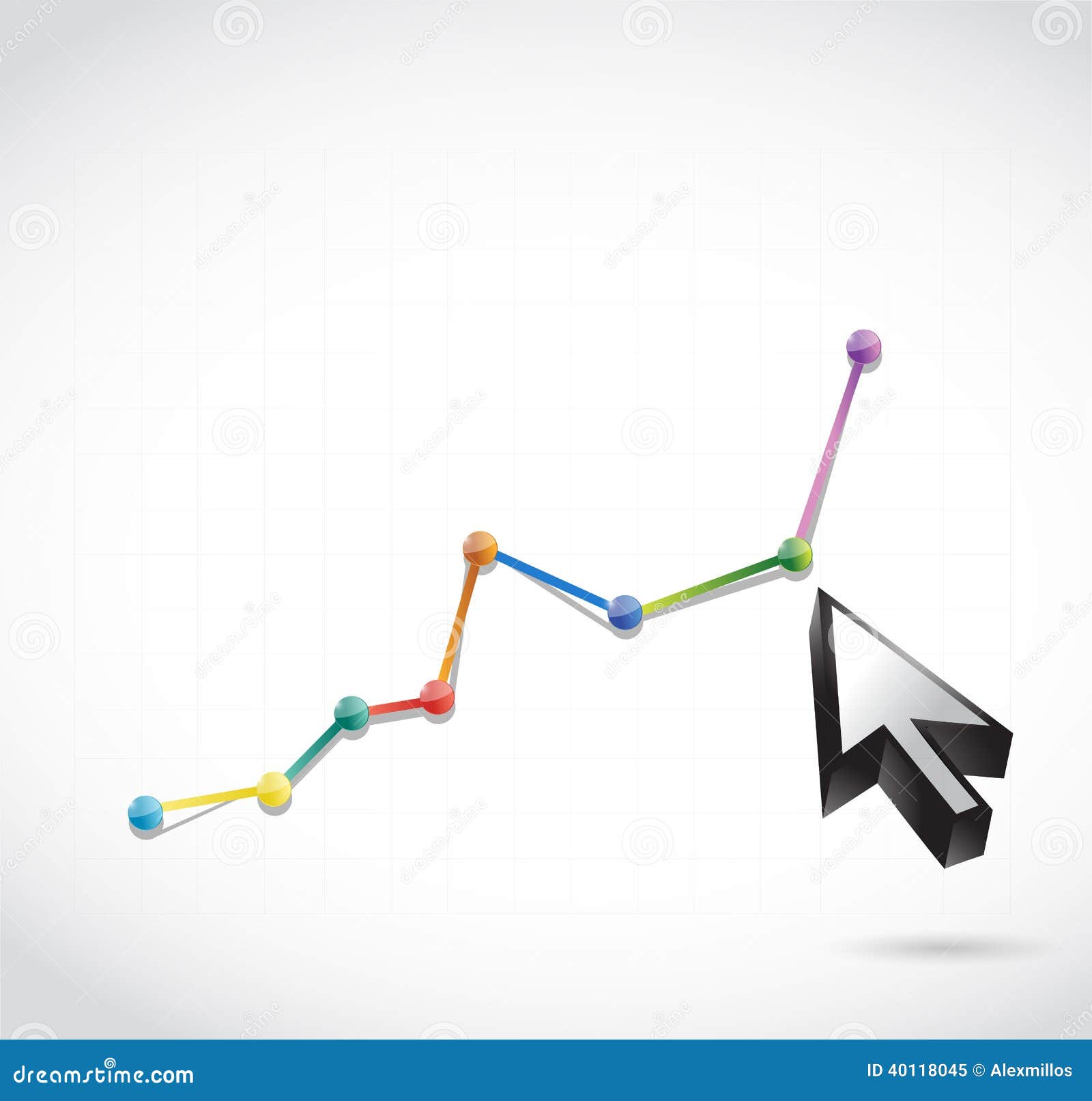 Farbpunkte Diagramm Und Cursor-Illustrationsdesign Stock Abbildung ...