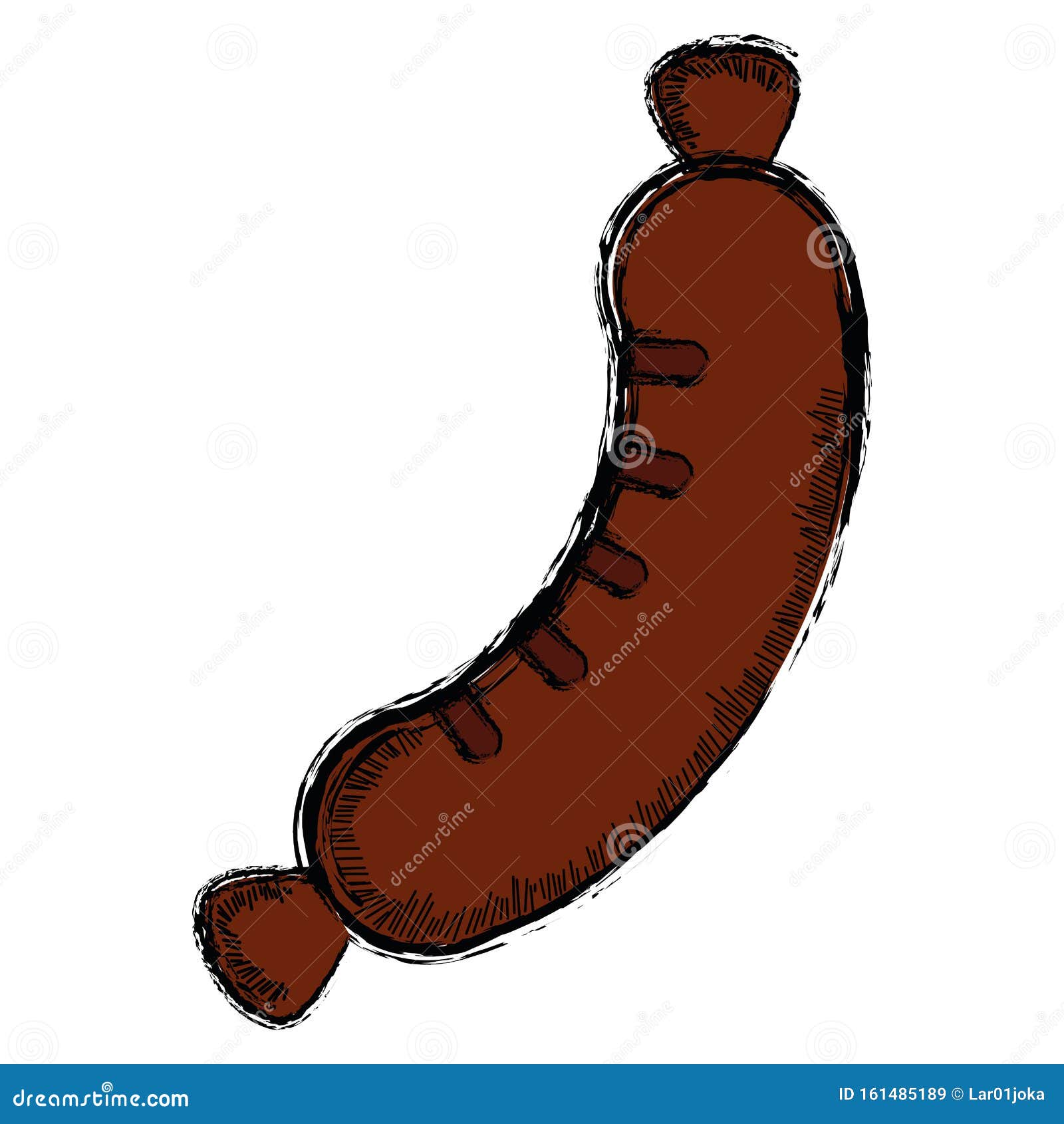 Farbskizze einer Wurst vektor abbildung. Illustration von getrennt ...