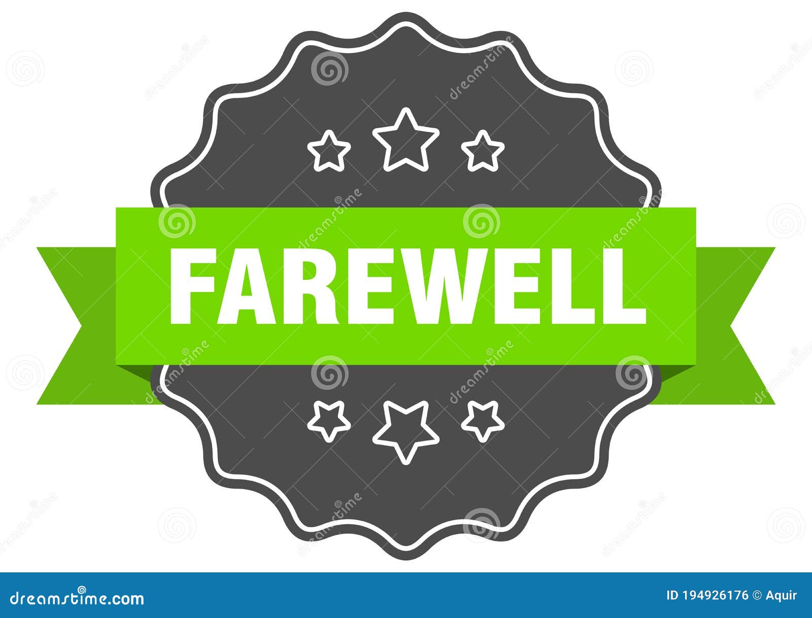 Farewell label stock vector. Illustration of band, emblem - 194926176