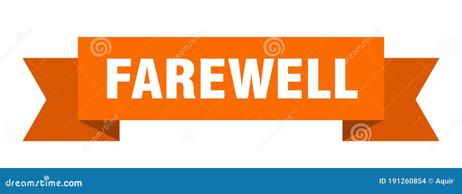 Farewell ribbon. stock vector. Illustration of seal - 191260854