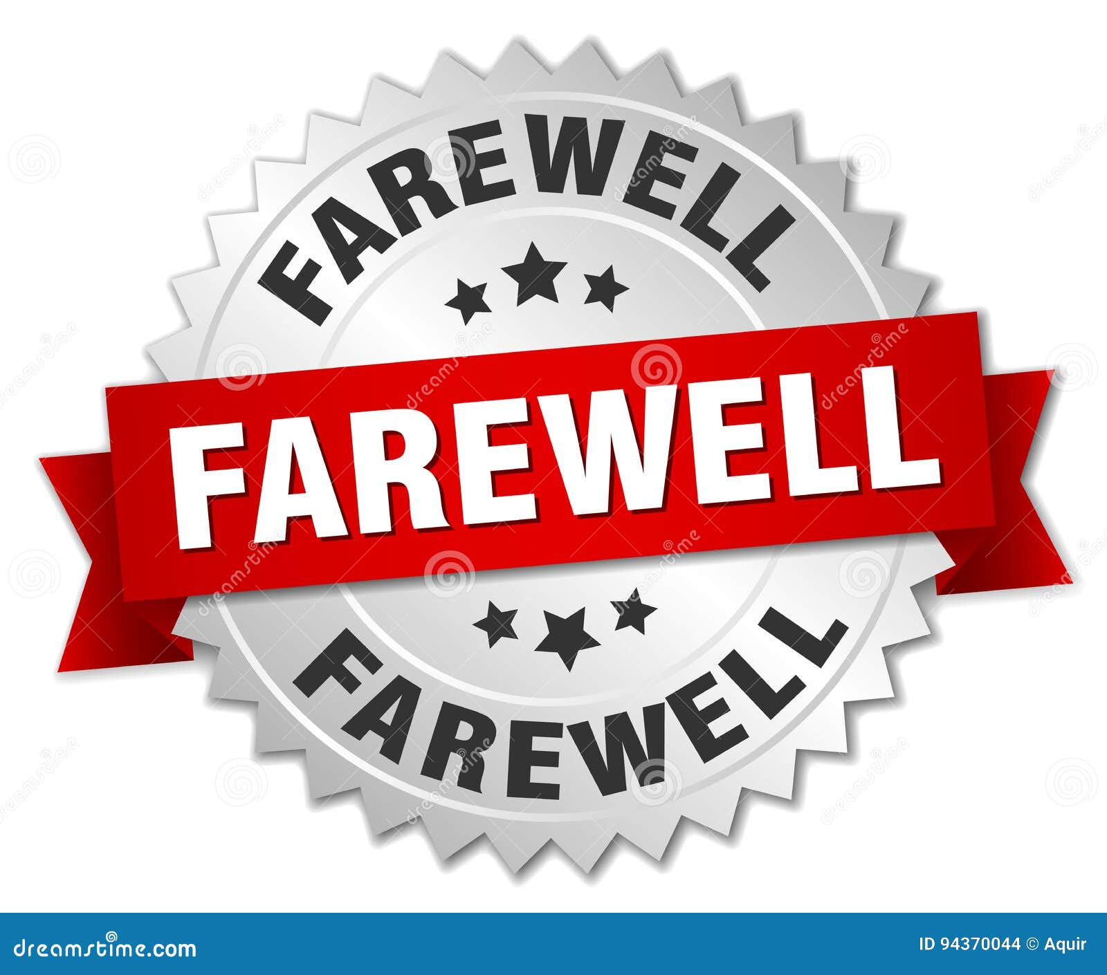 Farewell Round Ribbon Isolated Label. Farewell Sign. Vector ...