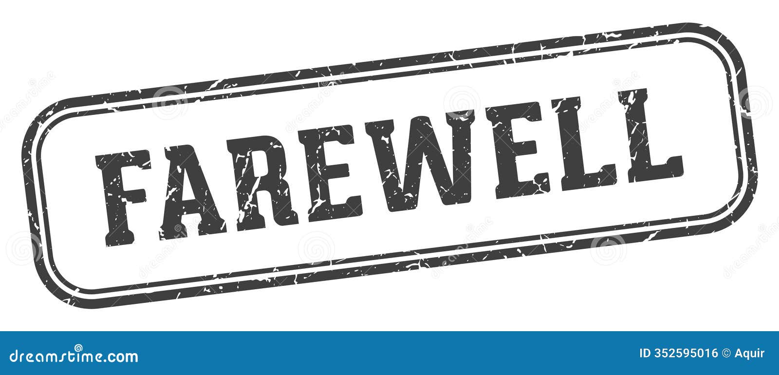 Farewell Stamp. Farewell Rectangular Stamp on White Background Stock ...
