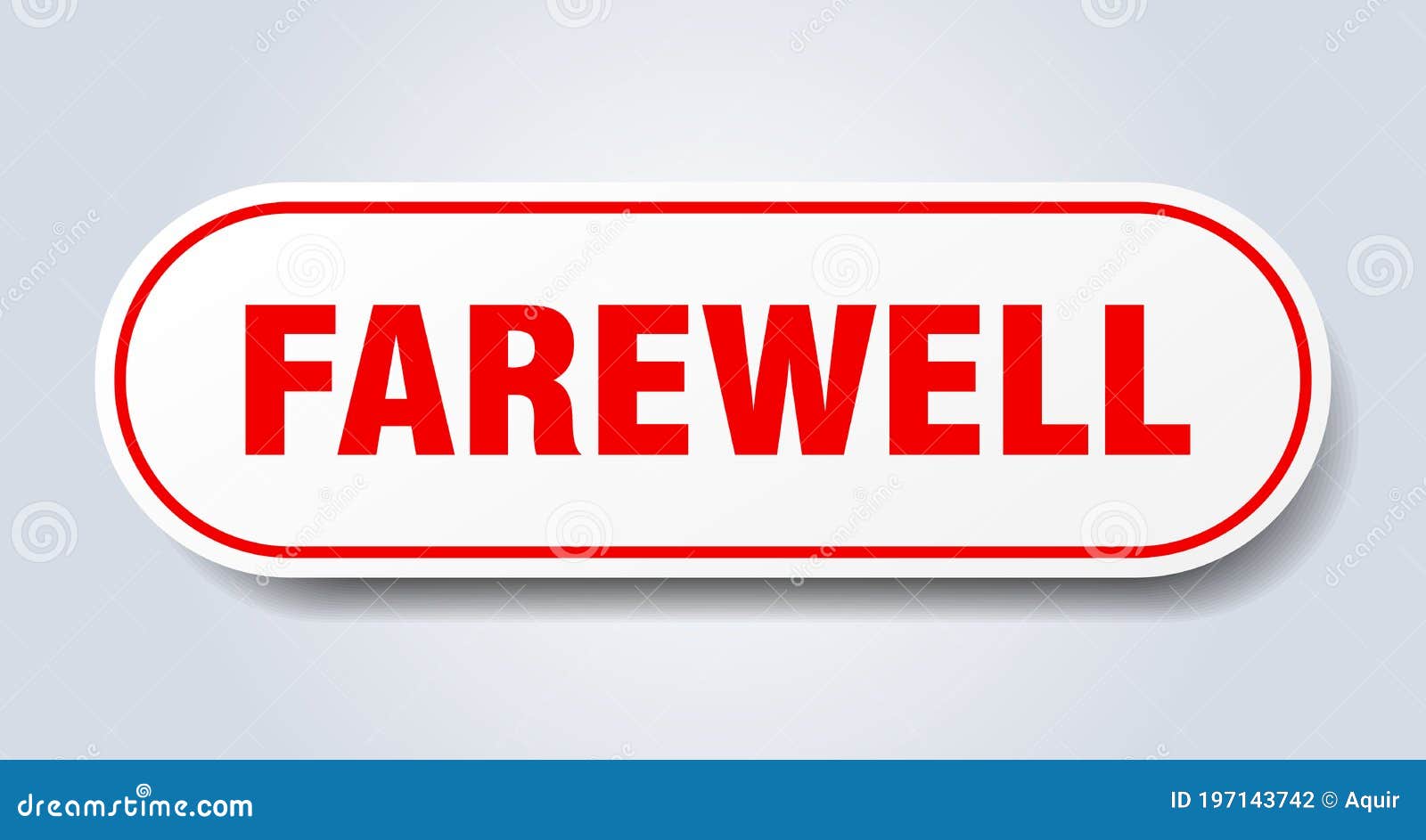 Farewell sticker. stock vector. Illustration of sticker - 197143742