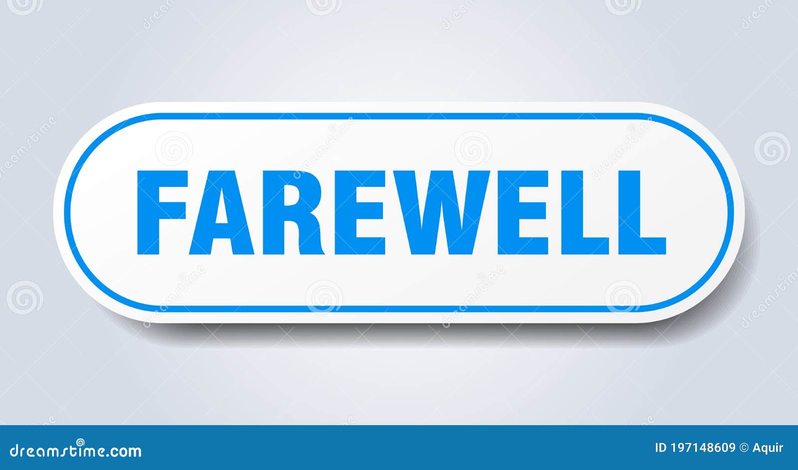 Farewell sticker. stock vector. Illustration of paper - 197148609