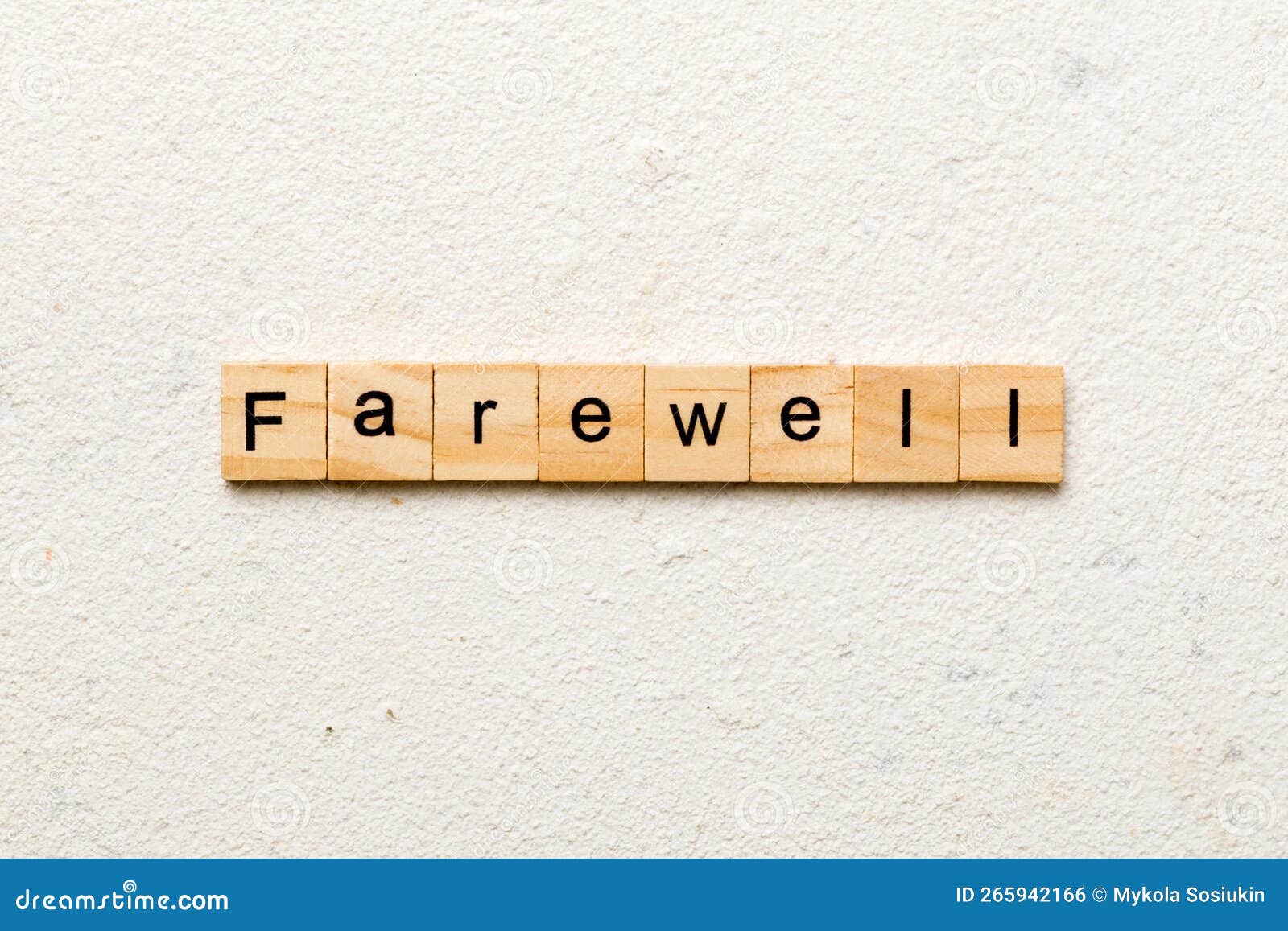 Farewell Word Written on Wood Block. Farewell Text on Table, Concept ...