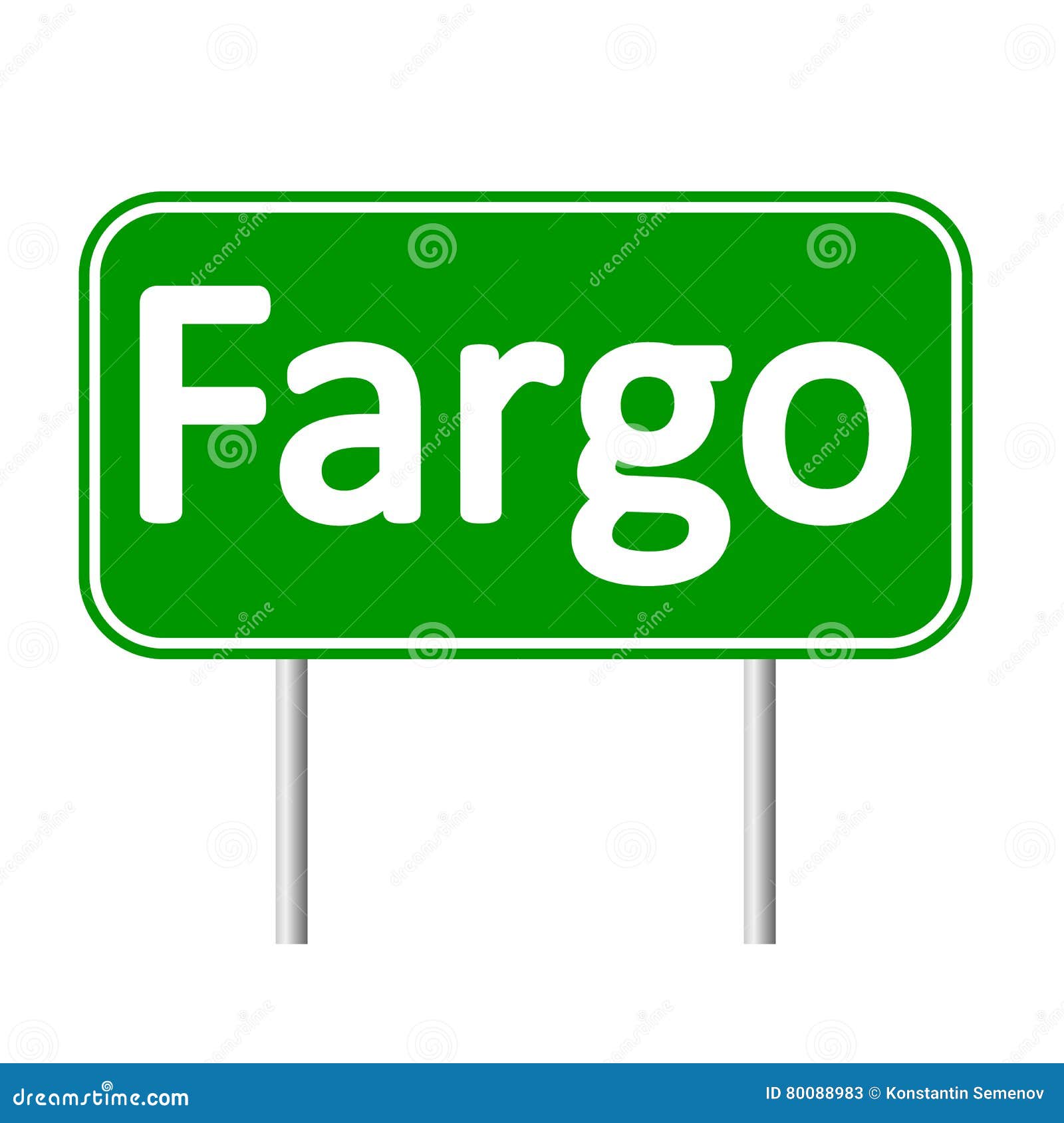 Fargo green road sign stock illustration. Illustration of traffic ...