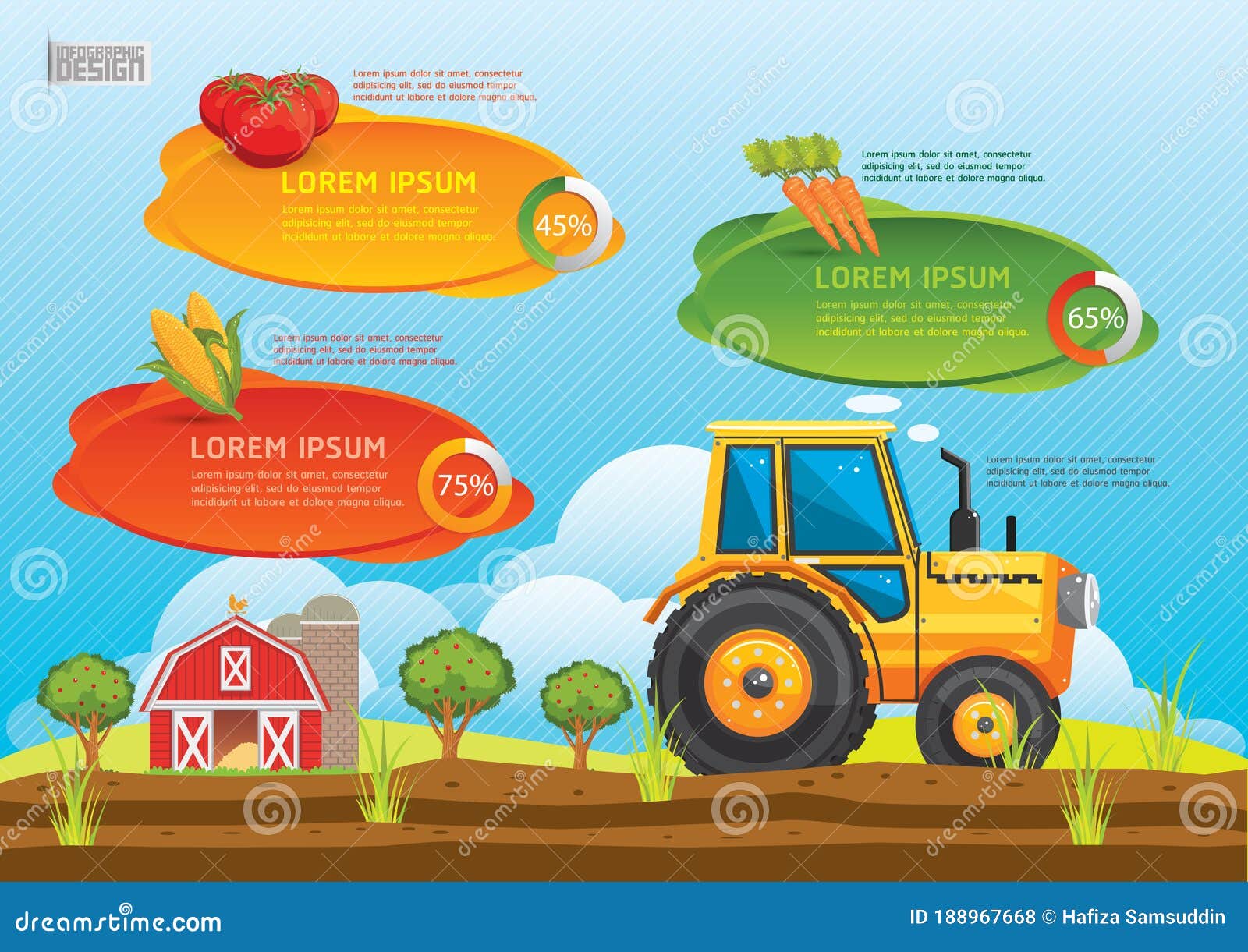 Farm and Agriculture Infographic. Vector Illustration Decorative Design ...