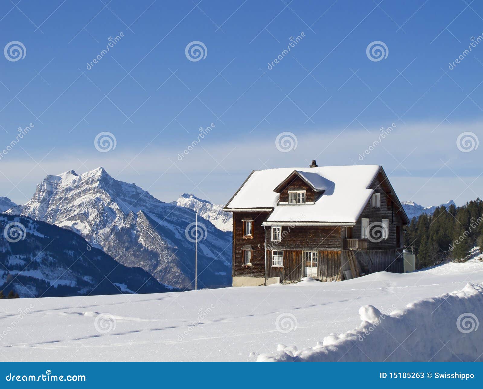 Farm in alps stock image. Image of scenery, countryside - 15105263