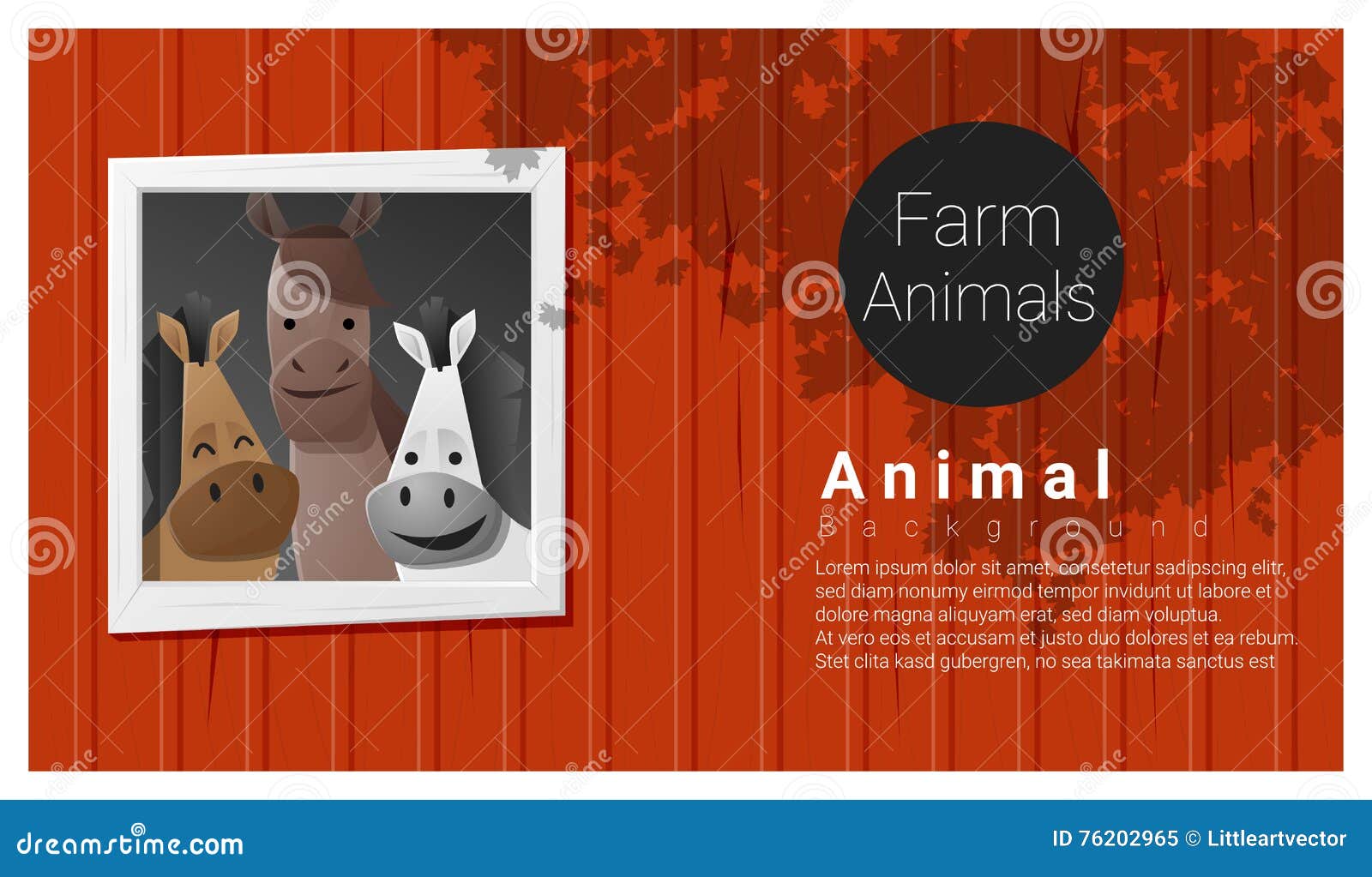 Farm Animal Background with Horse Stock Vector - Illustration of funny ...