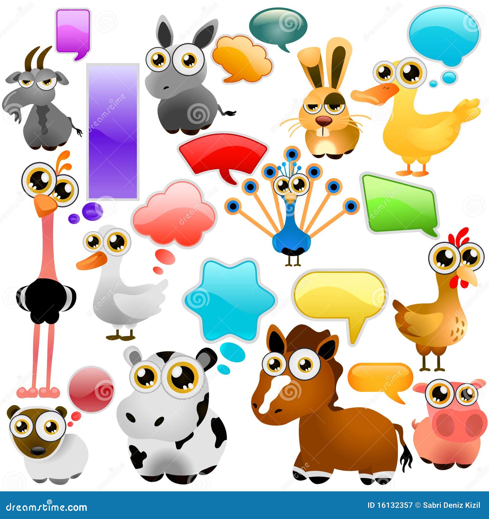 Farm animal cartoon set stock vector. Illustration of cute - 16132357