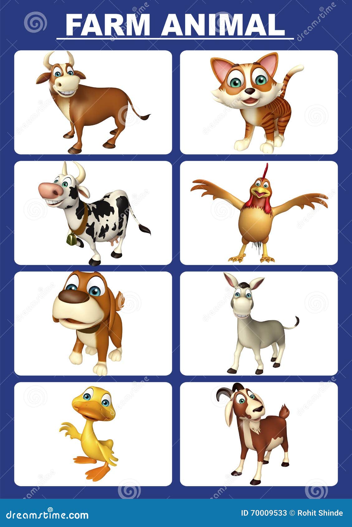 Farm animal chart stock illustration. Illustration of goat - 70009533