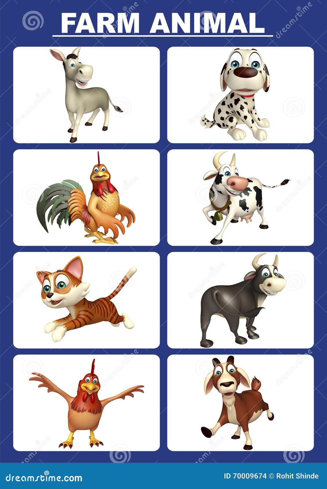 Farm animal chart stock illustration. Illustration of domestic - 70009674