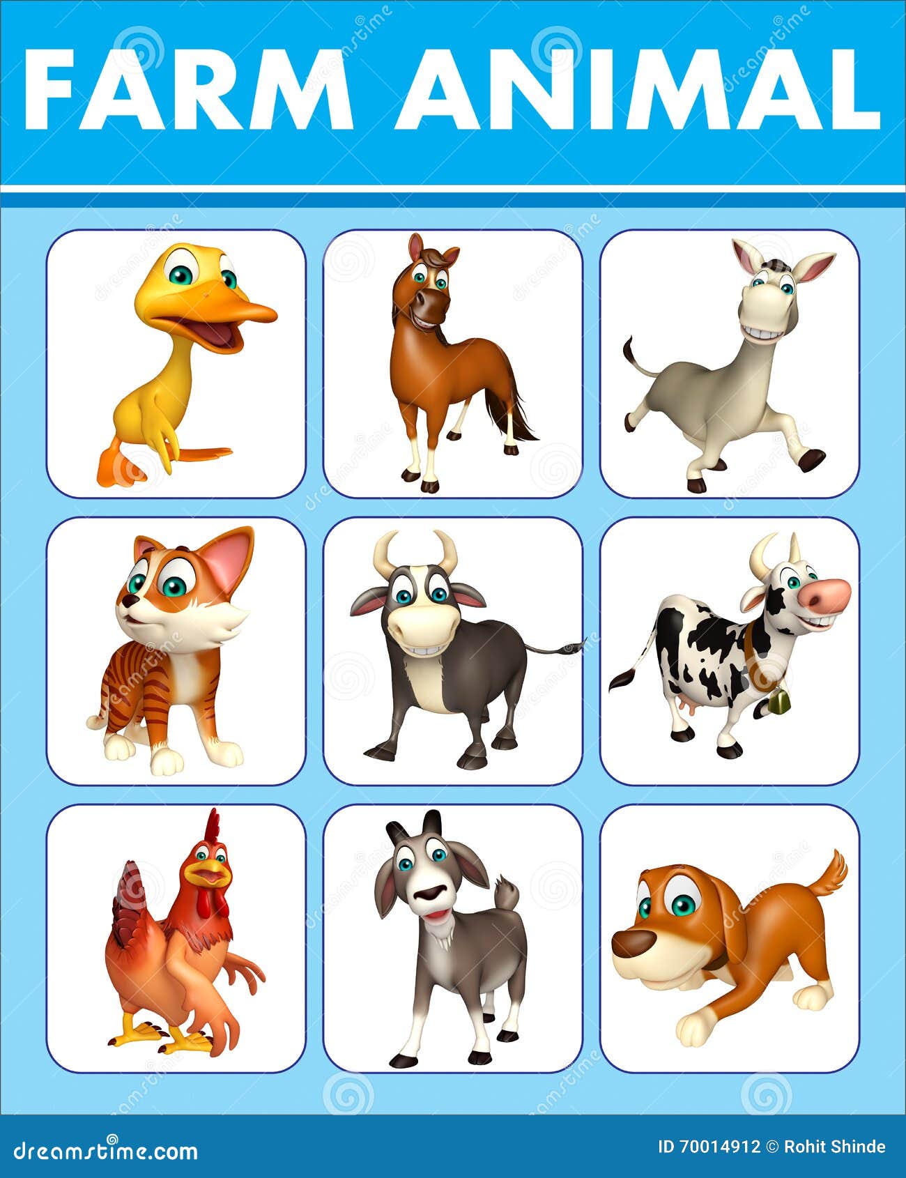 Farm animal chart stock illustration. Illustration of farm - 70014912