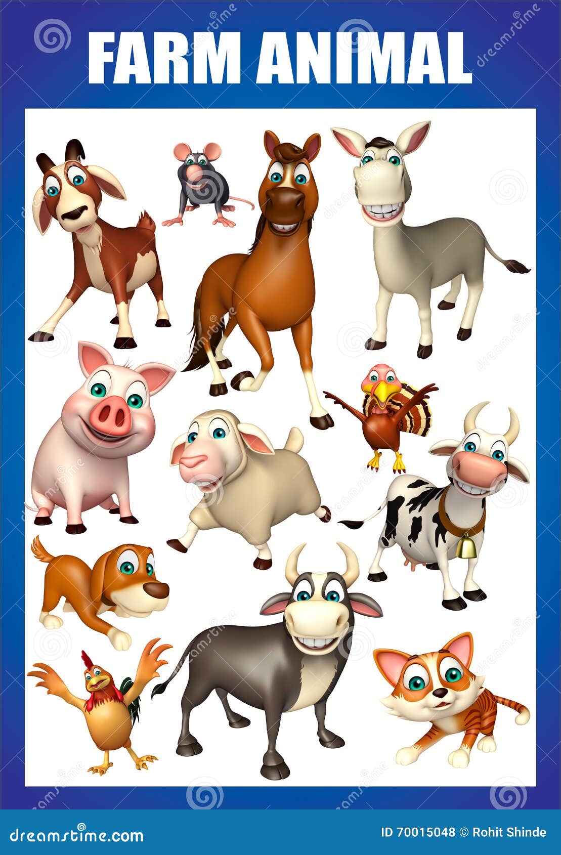 Farm animal chart stock illustration. Illustration of toon - 70015048