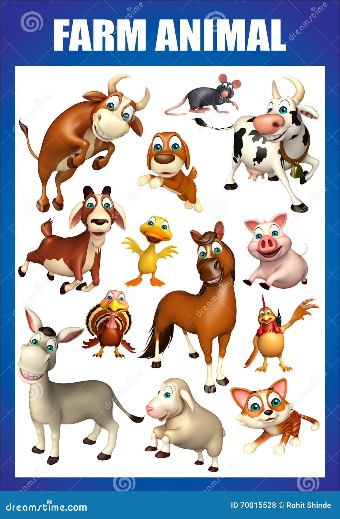 Farm animal chart stock illustration. Illustration of farm - 70015528