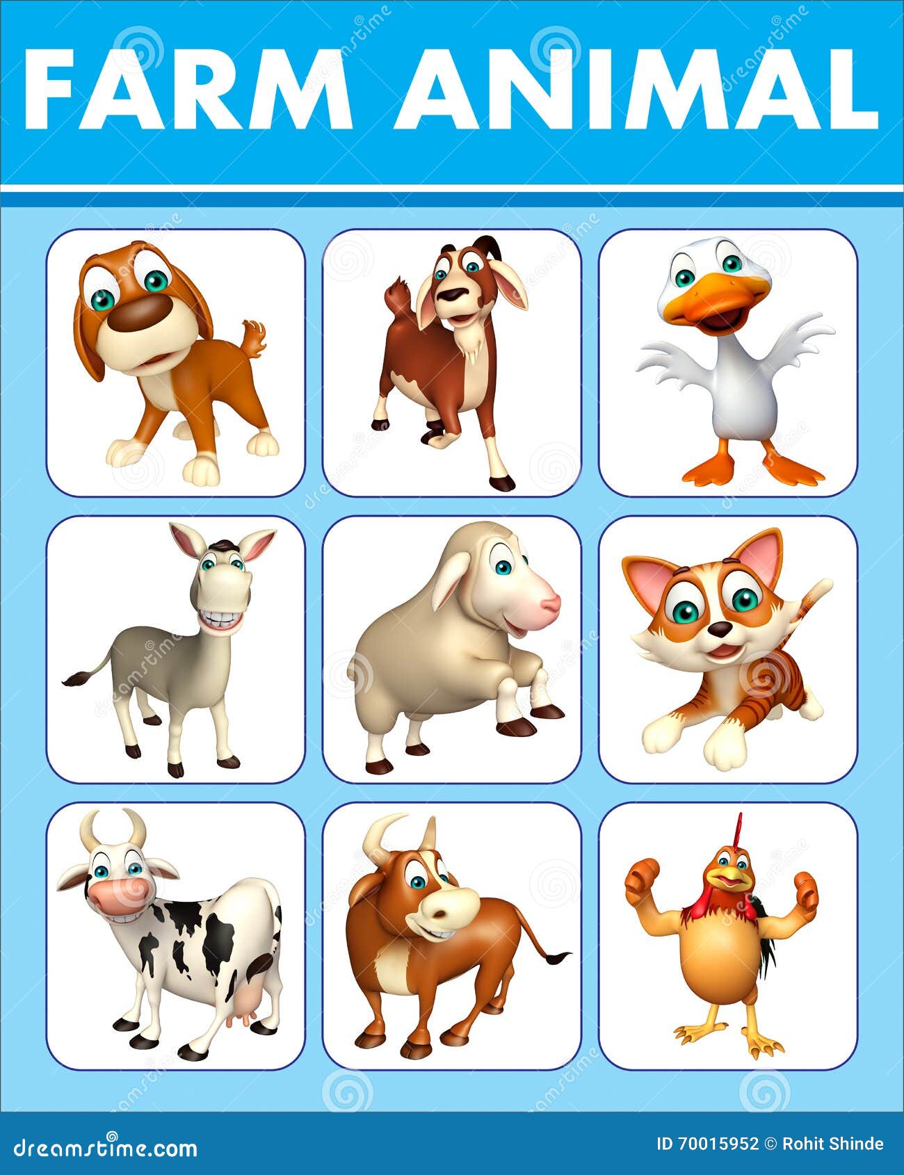 Farm animal chart stock illustration. Illustration of farm - 70015952