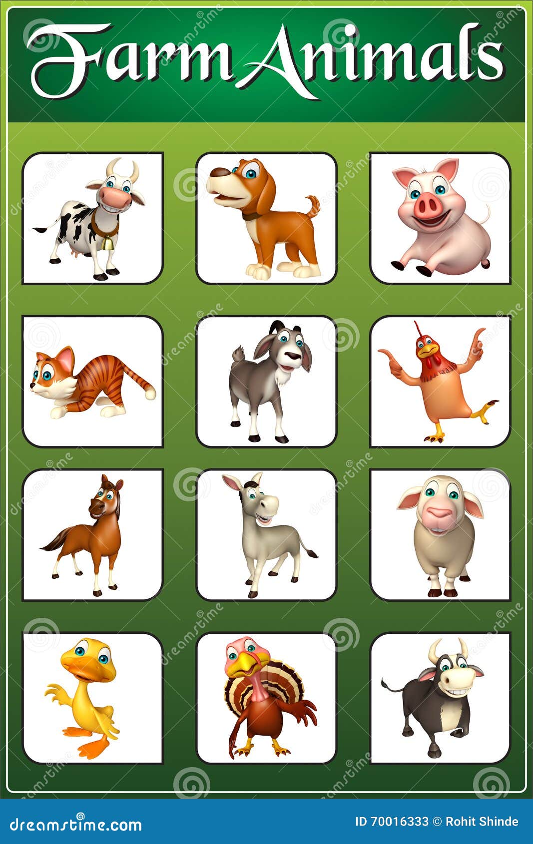 Farm animal chart stock illustration. Illustration of countryside ...