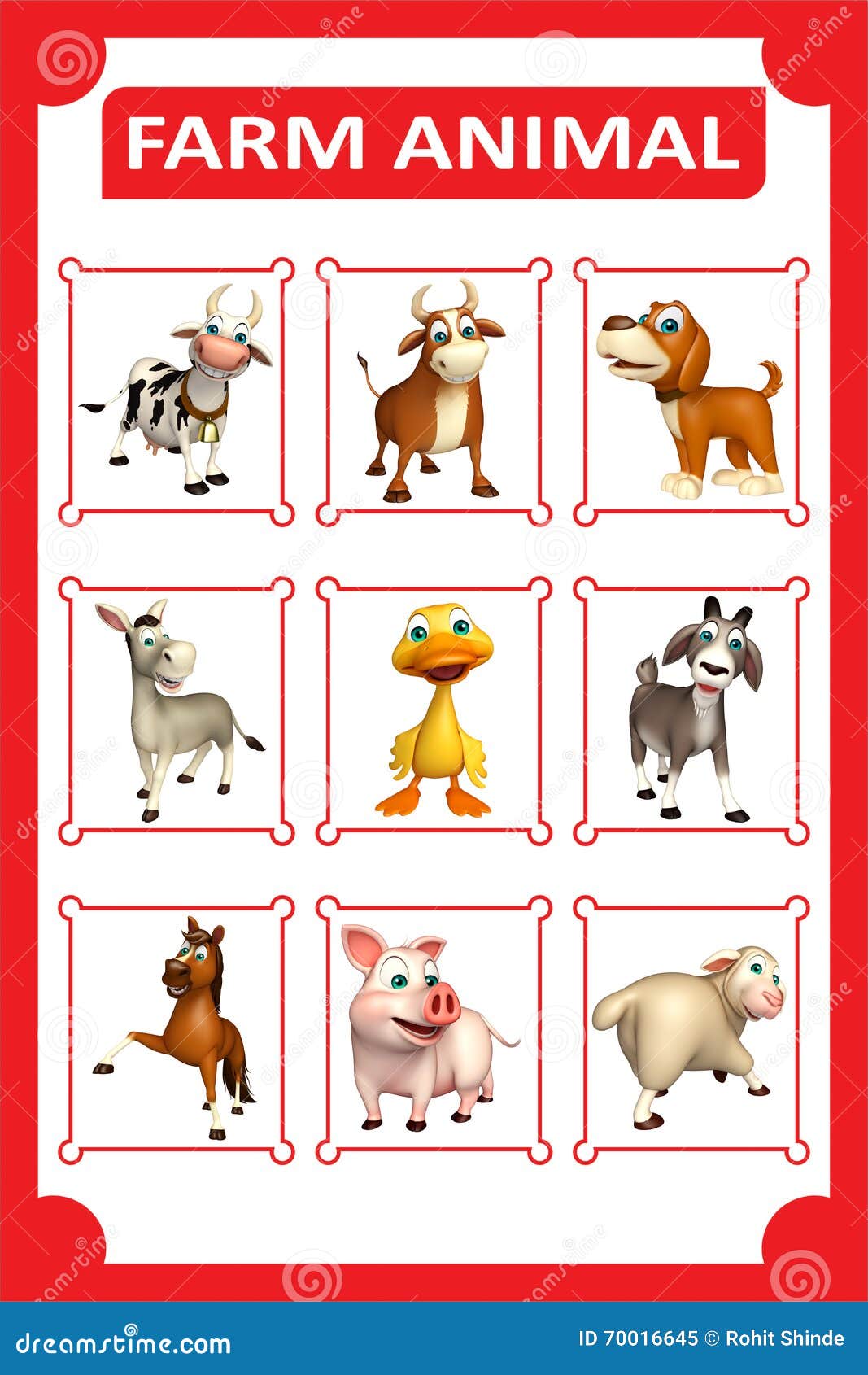 Farm animal chart stock illustration. Illustration of chart - 70016645