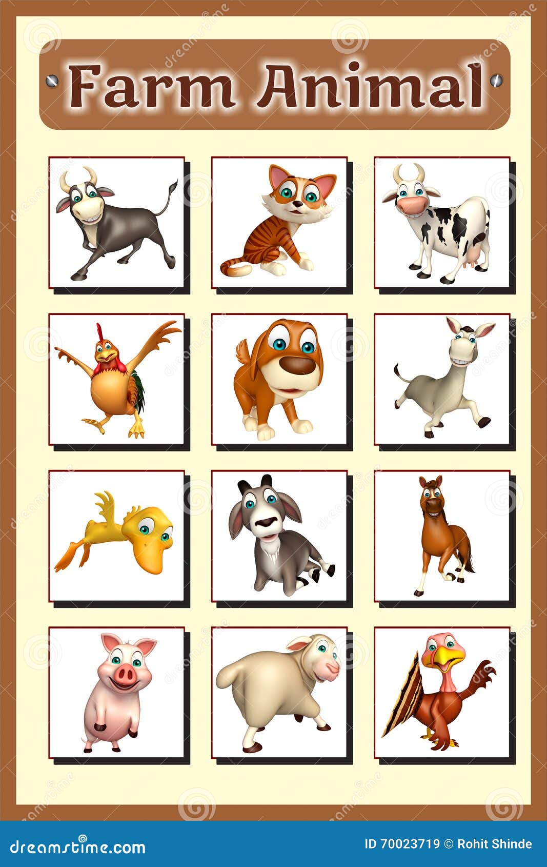 Farm animal chart stock illustration. Illustration of chart - 70023719