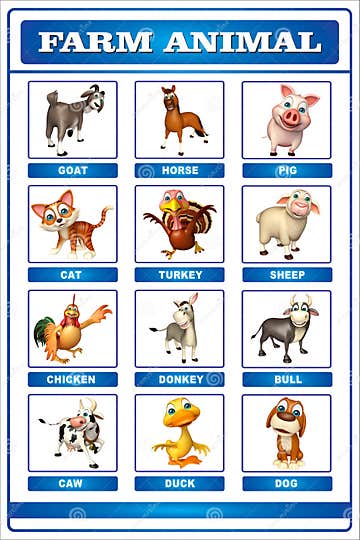 Farm animal chart stock illustration. Illustration of nature - 70024703