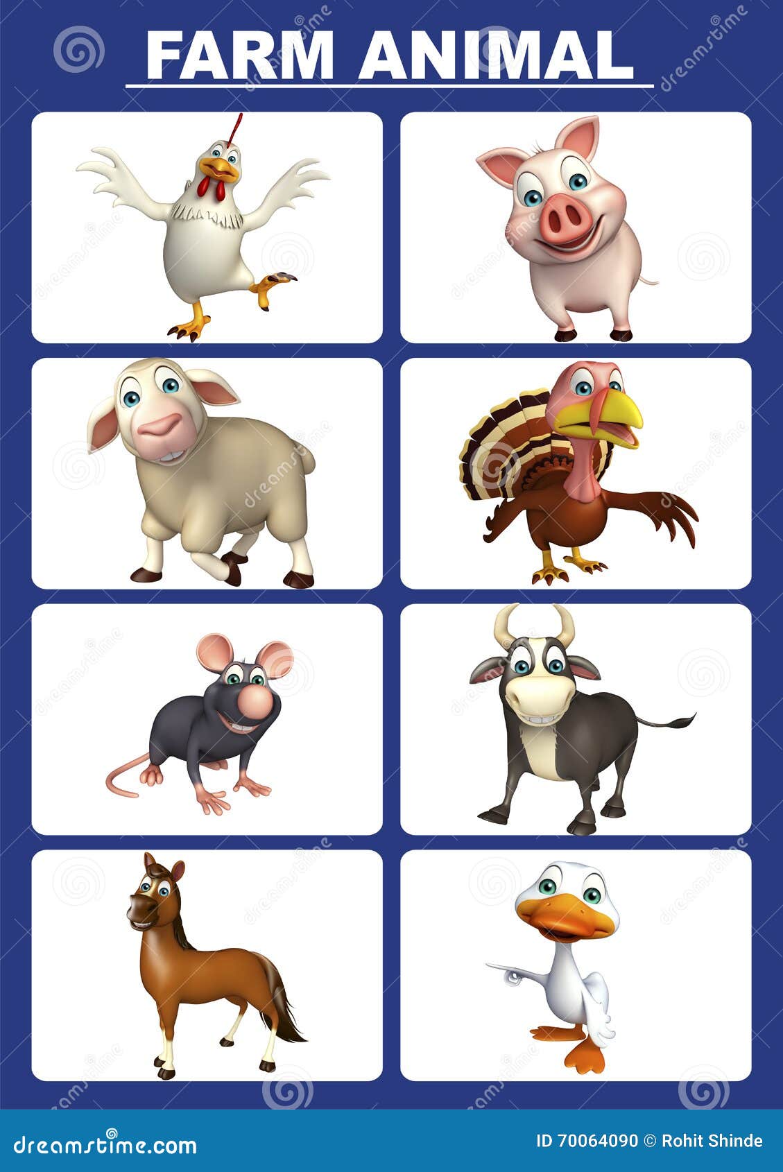 Farm animal chart stock illustration. Illustration of bull - 70064090