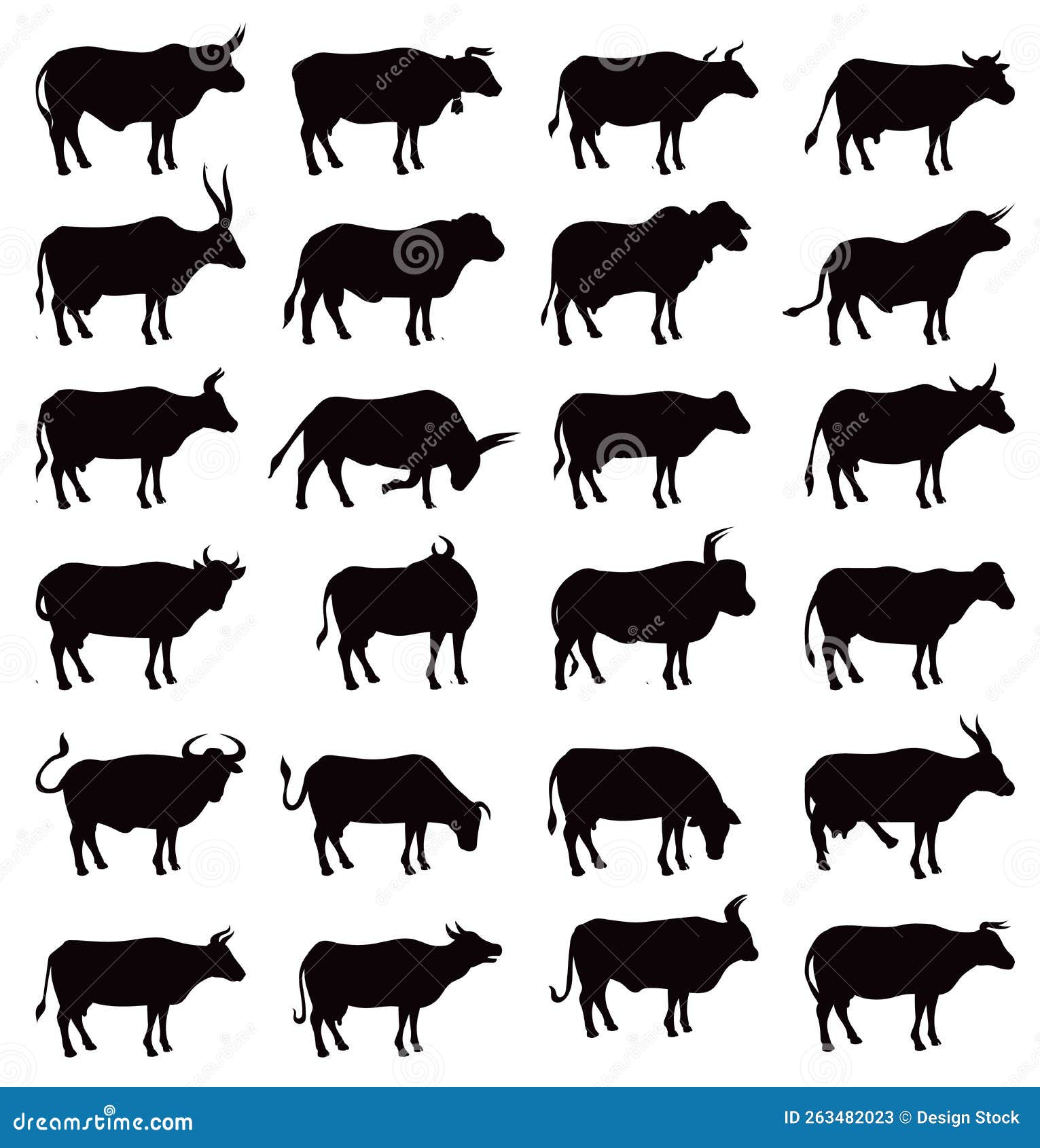 Farm Animal Cow Collection on Isolated Vector Silhouettes Stock ... Farm Animal Cow Collection on Isolated Vector Silhouettes Stock ...