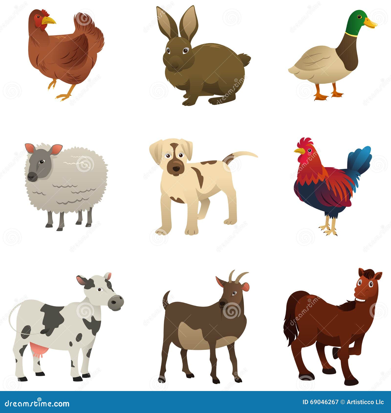 Farm Animal Icons stock vector. Illustration of sheep - 69046267