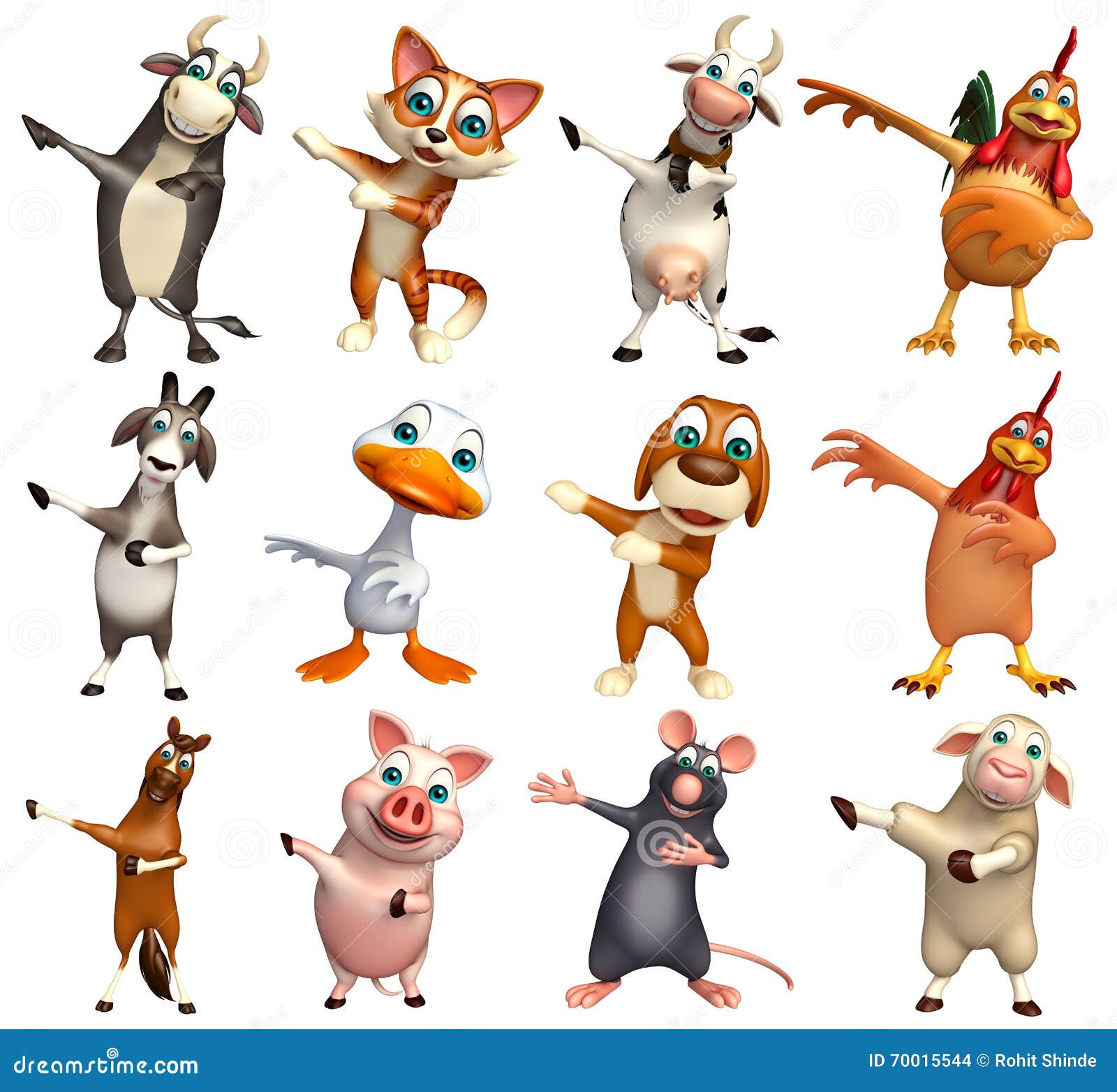 Farm animal with Pointing stock illustration. Illustration of ...