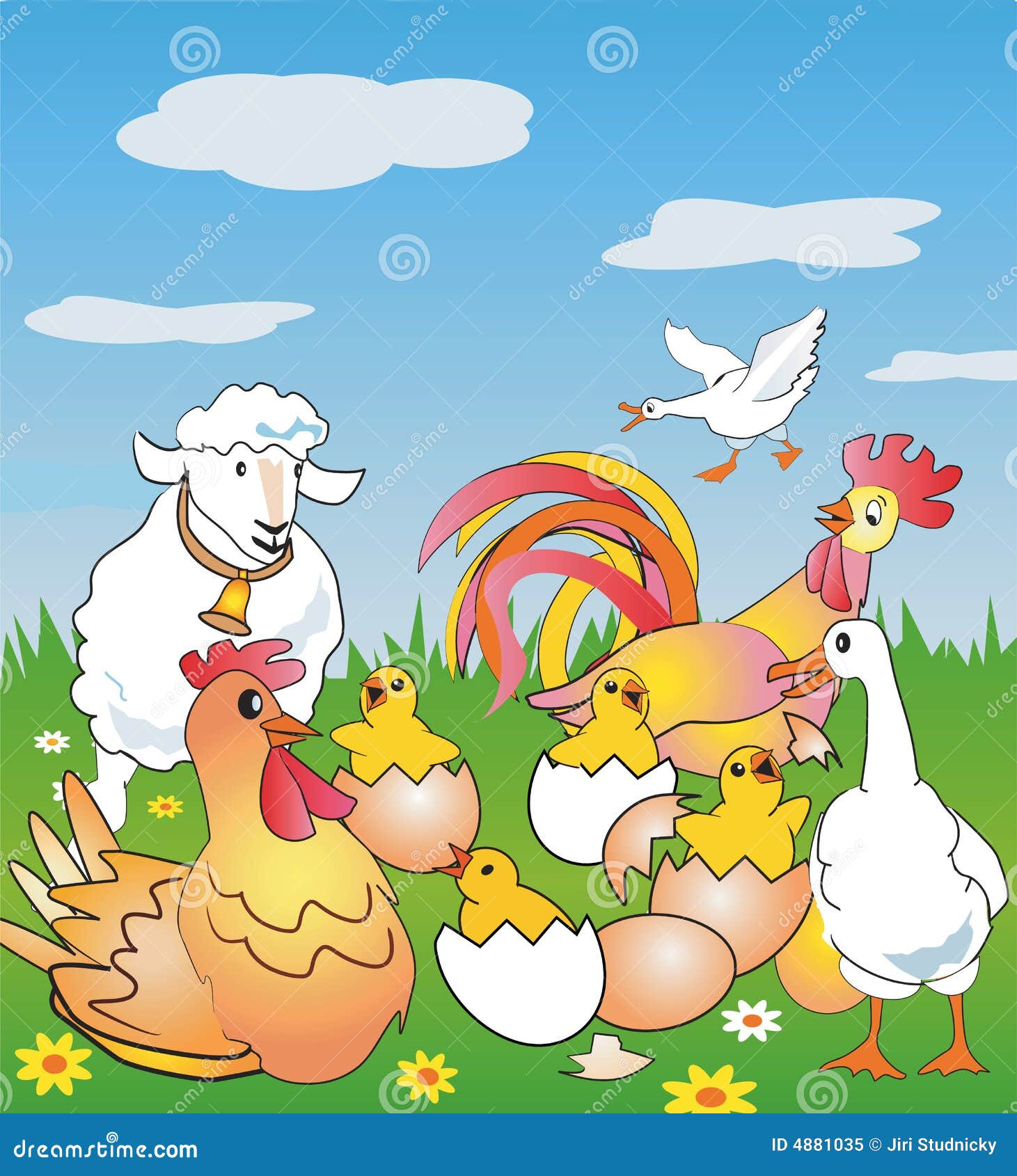 Farm animals stock vector. Illustration of chicken, element - 4881035