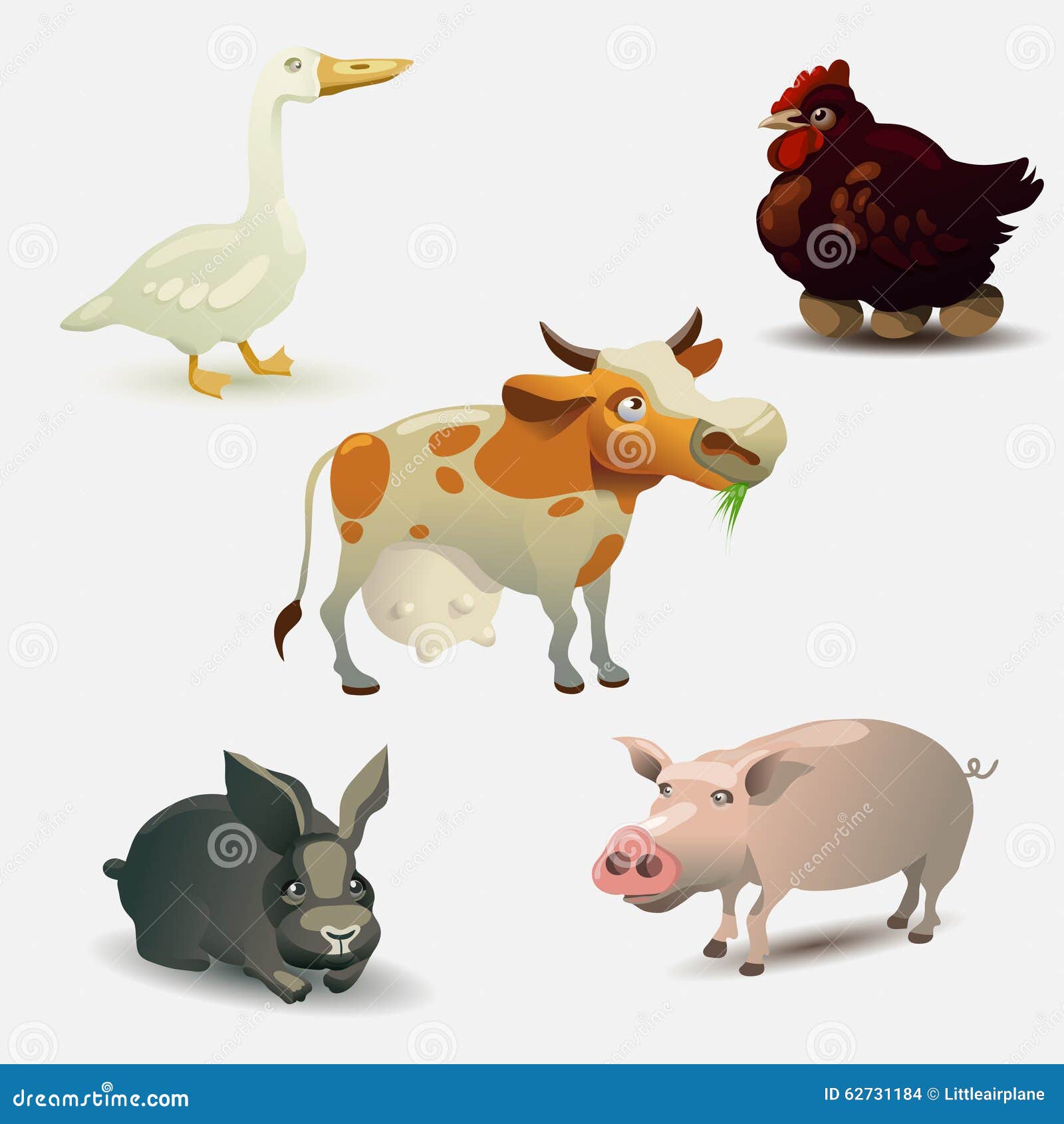 Farm animals collection stock vector. Illustration of collection - 62731184