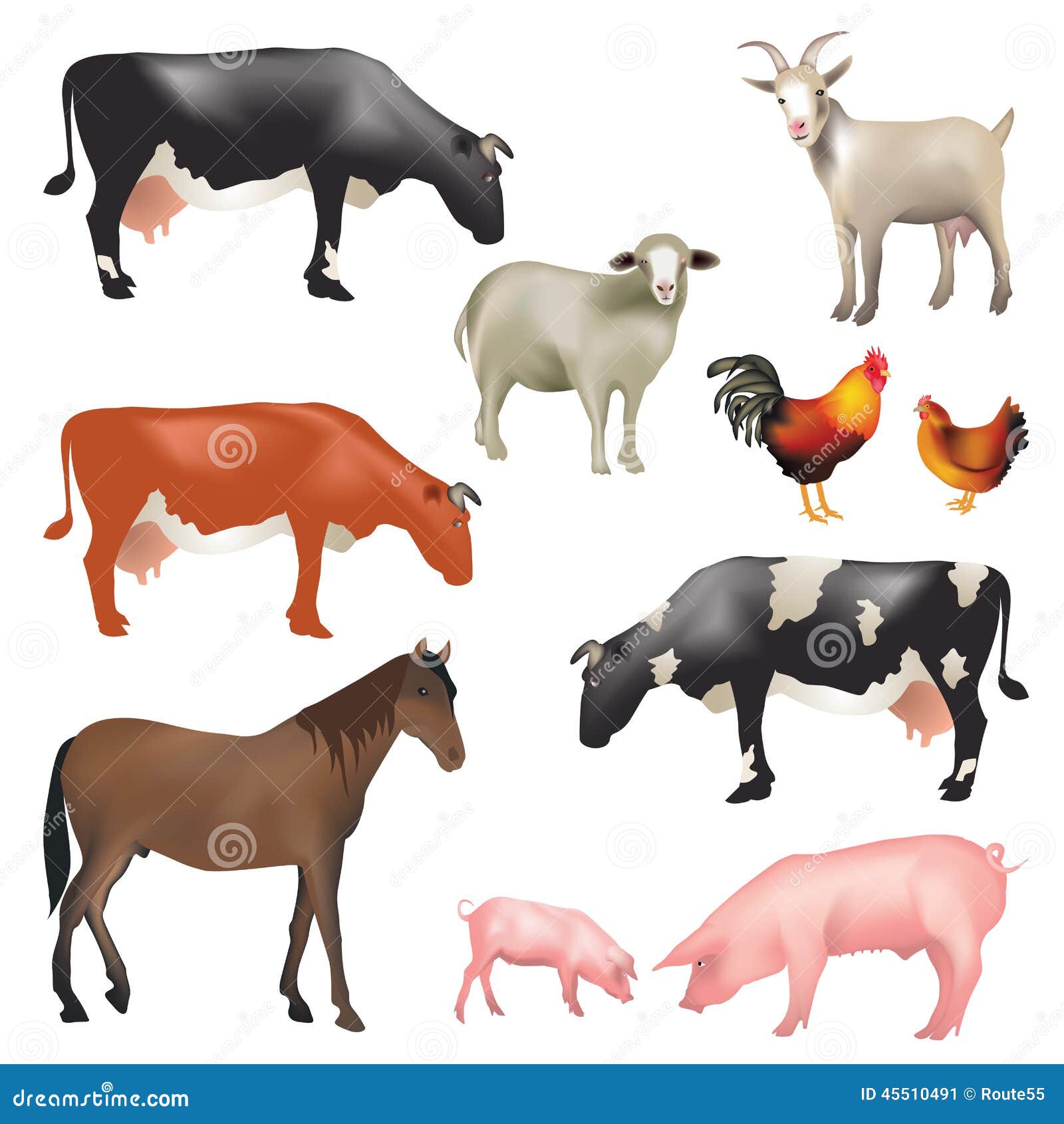 Farm Animals Illustration 45510491 - Megapixl
