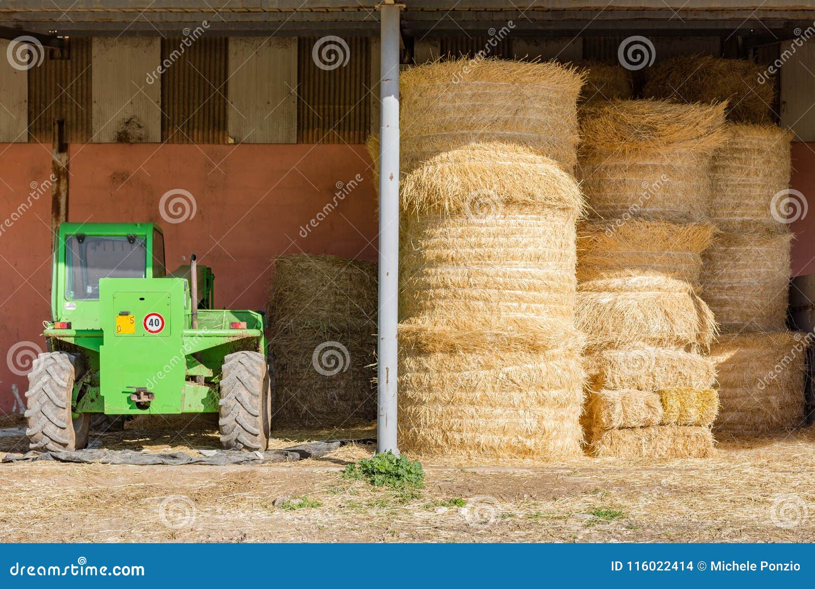 Farm bails of hay stock photo. Image of vehicle, rustic - 116022414