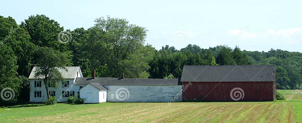 Farm and Barn in Countryside Stock Photo - Image of scenery, facade ...