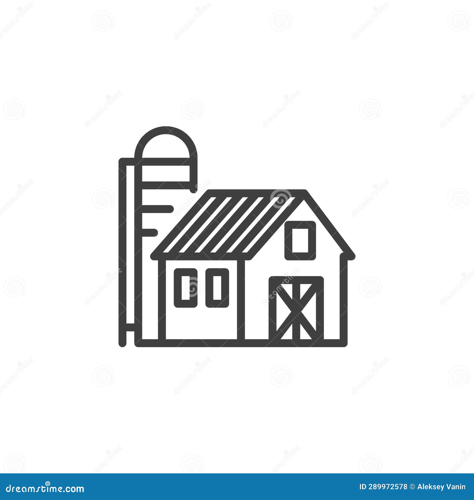 Silo Outline Design Concept From Agriculture, Simple Granary Line Art ...