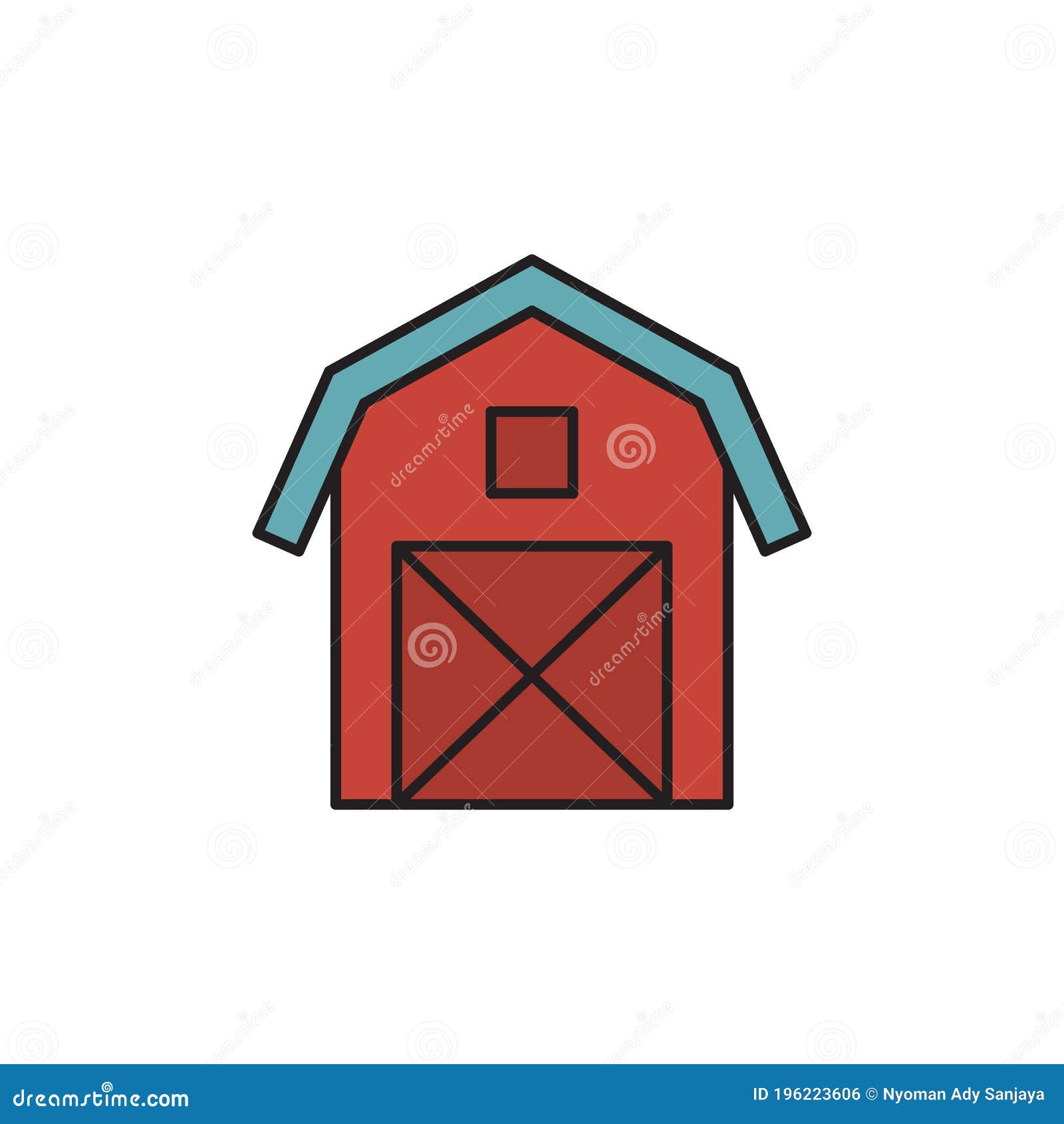 Farm Barn Vector Icon Symbol Isolated on White Background Stock Vector ...