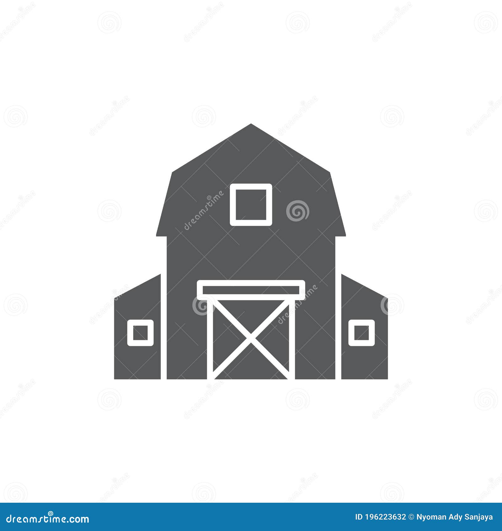 Farm Barn Vector Icon Symbol Isolated on White Background Stock Vector ...