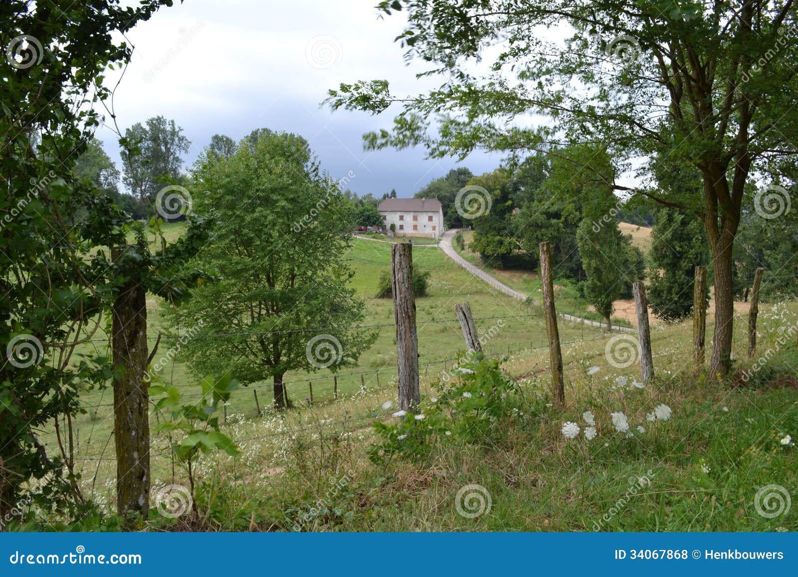 Farm and Barns in Landscape Stock Photo - Image of french ...