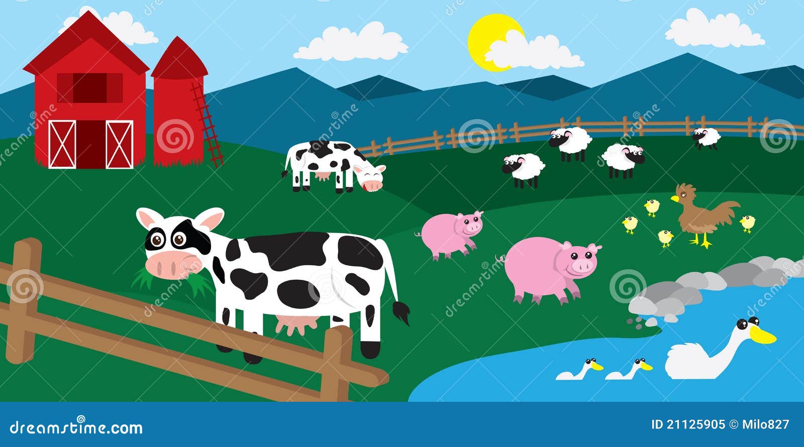 Farm Barnyard Animals stock vector. Illustration of barn - 21125905