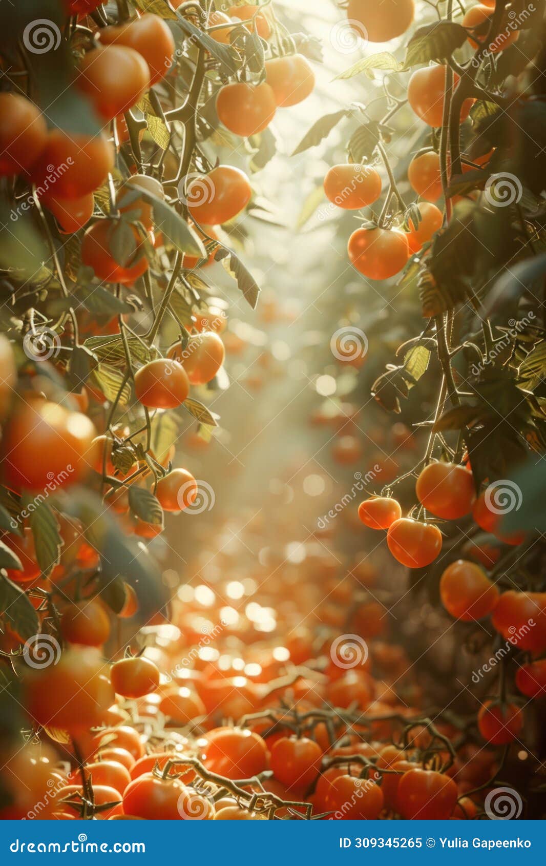A Farm Bathed in Sunlight, with Tomato Plants Thriving and Growing ...