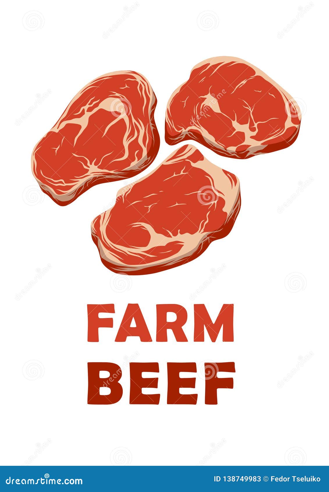 Farm Beef Advertizing Poster Template. Stock Illustration ...