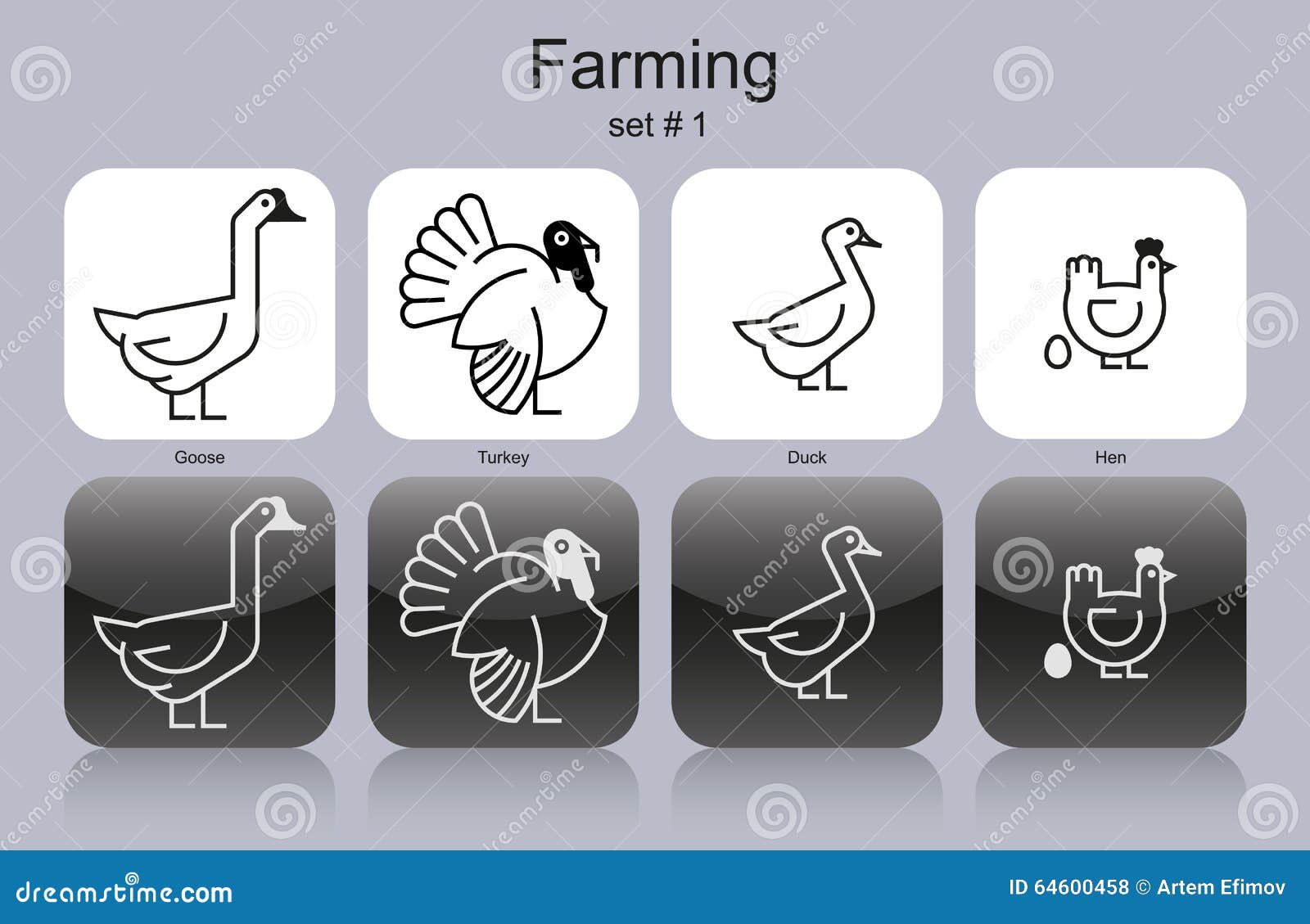 Farm birds stock vector. Illustration of domestic, birds - 64600458