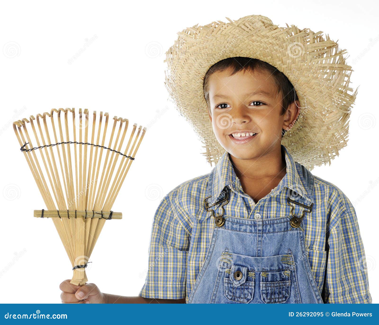 Farm Boy with Rake stock image. Image of holding, biracial - 26292095