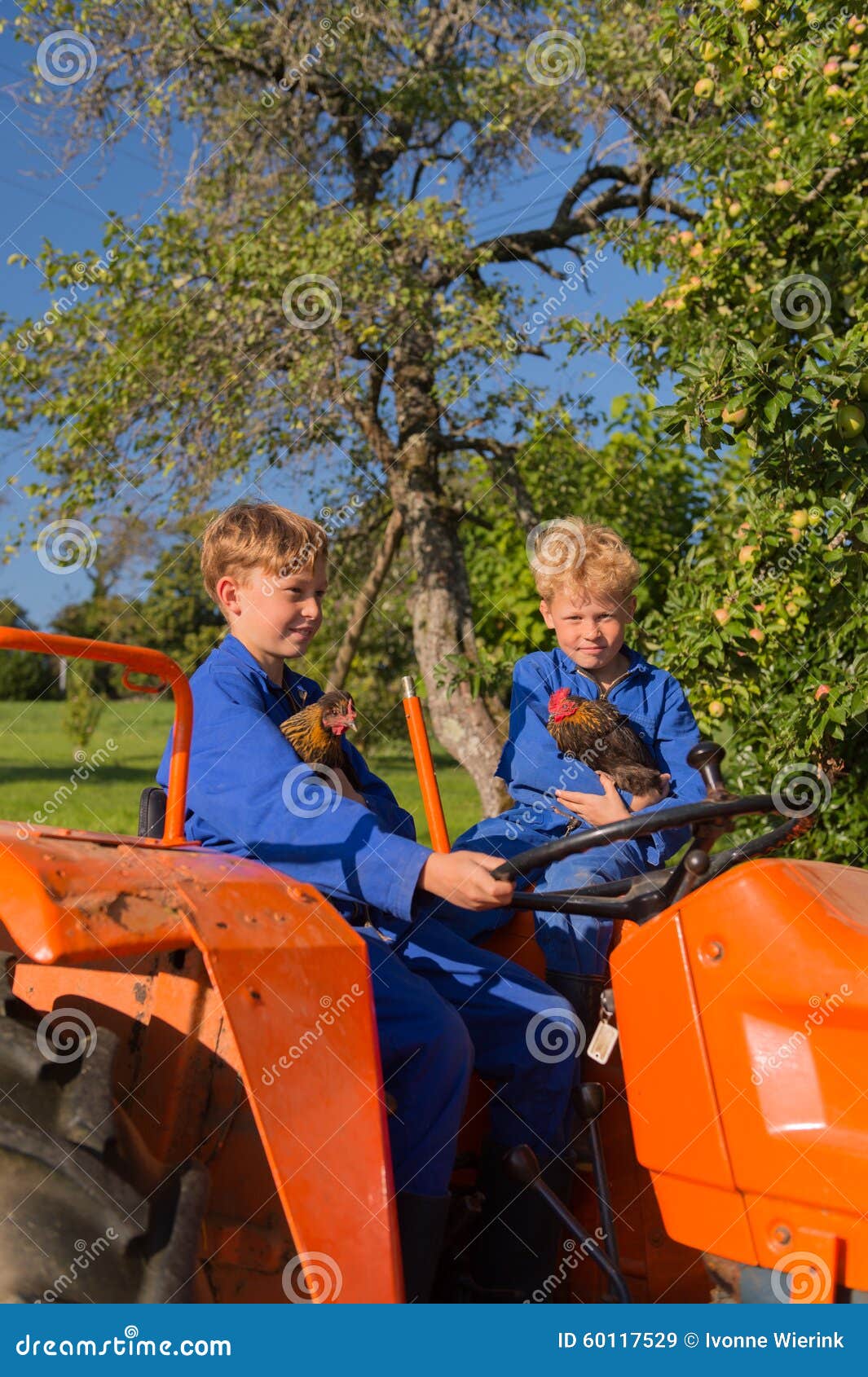 Farm Boys on tractor stock image. Image of driver, little - 60117529