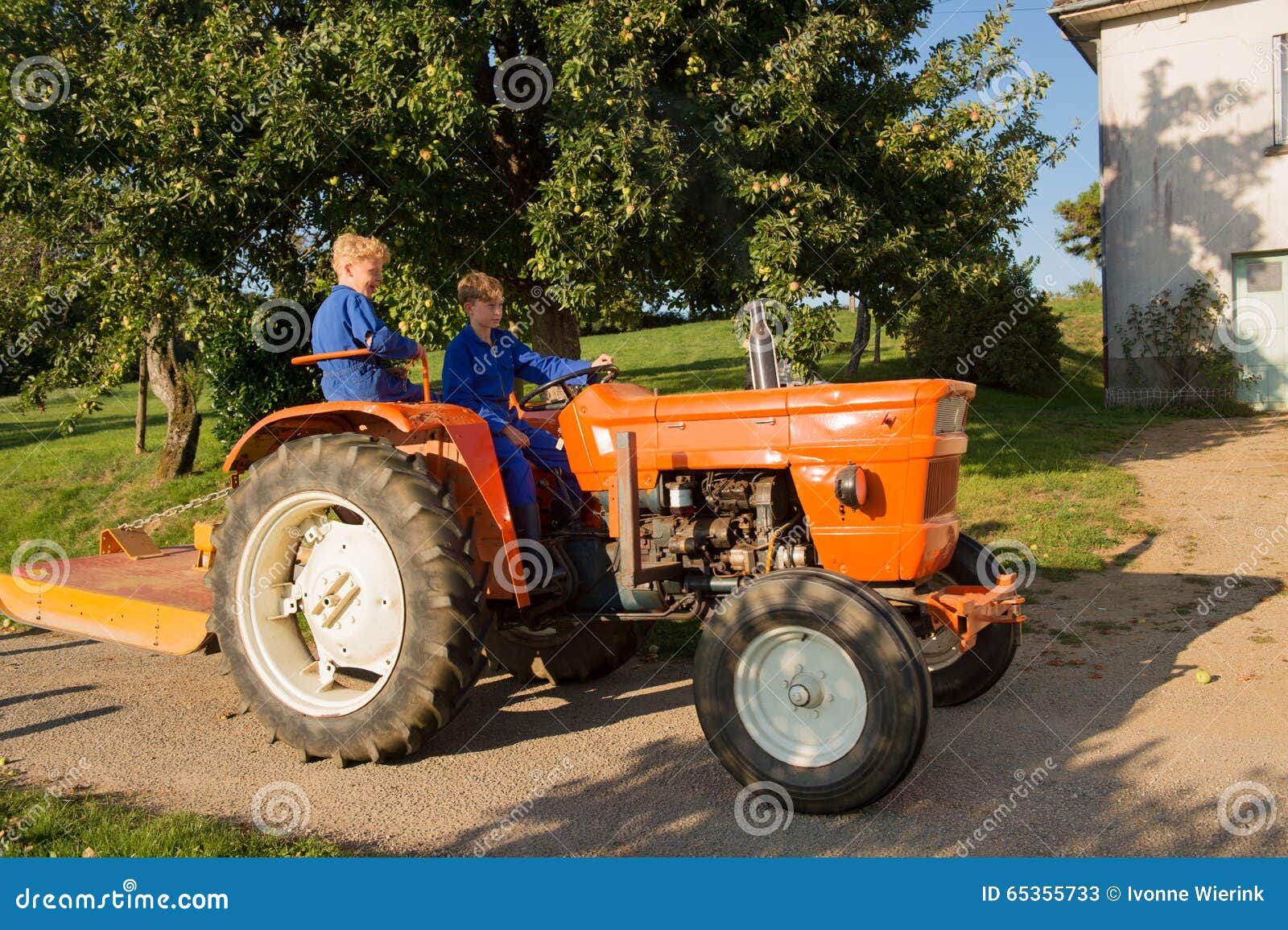 Farm Boys with tractor stock image. Image of outdoor - 65355733