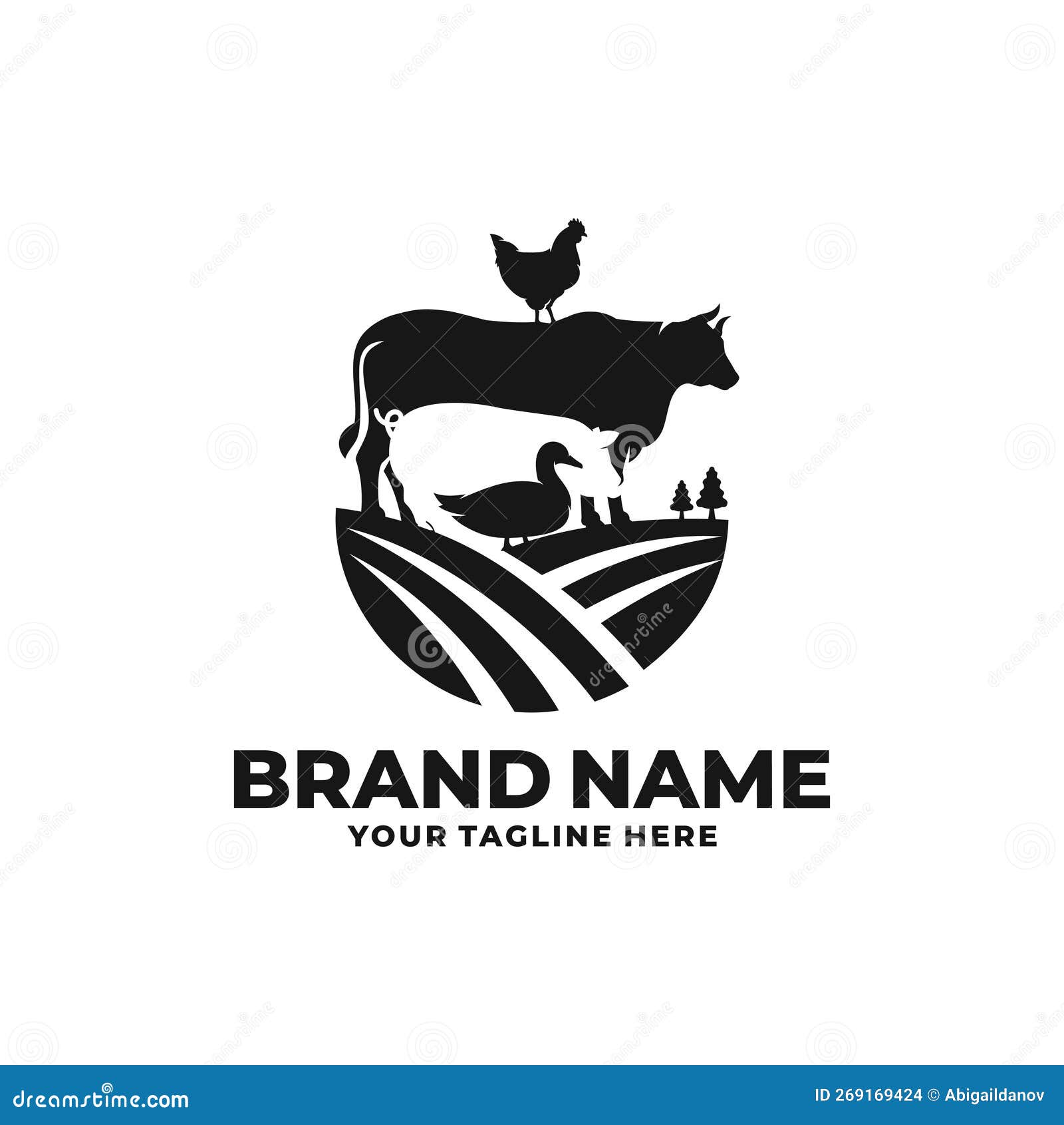 Farm animal logo design stock vector. Illustration of design - 269169424