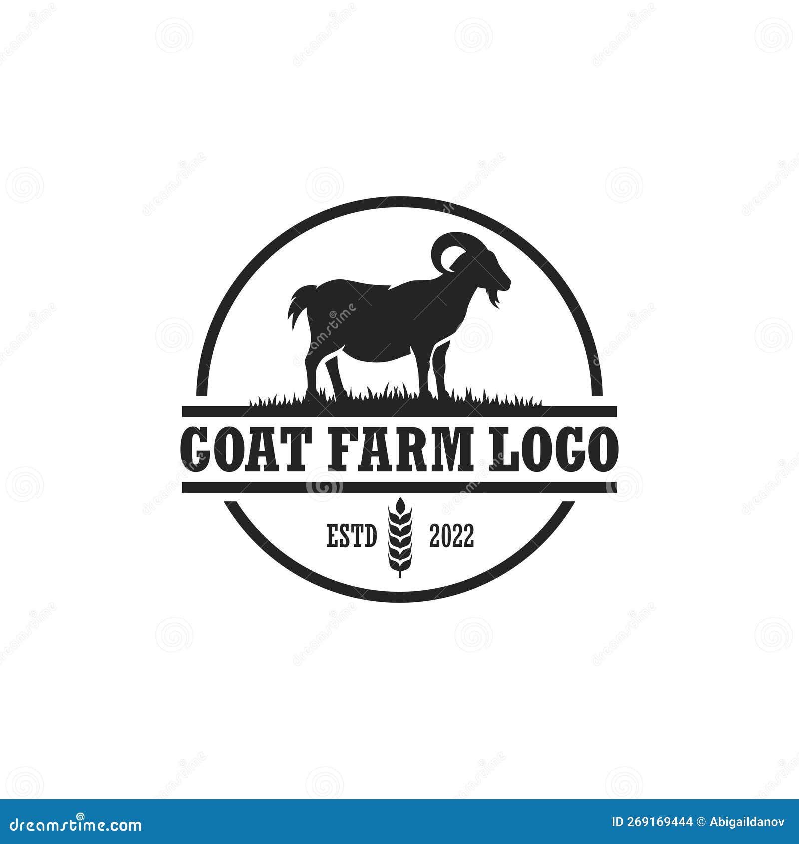 Goat farm logo design stock vector. Illustration of domestic - 269169444