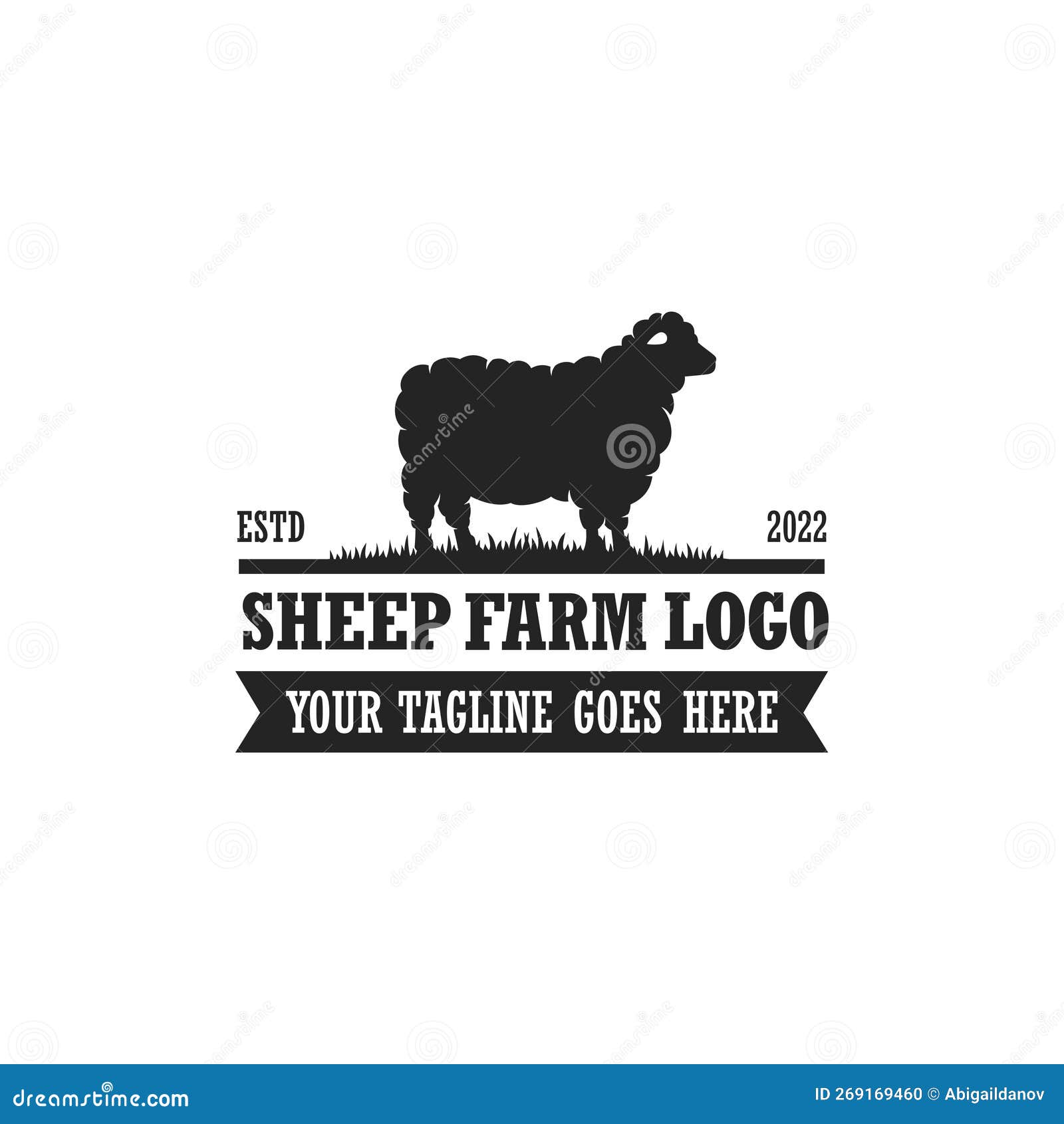 Sheep farm logo design stock vector. Illustration of badge - 269169460